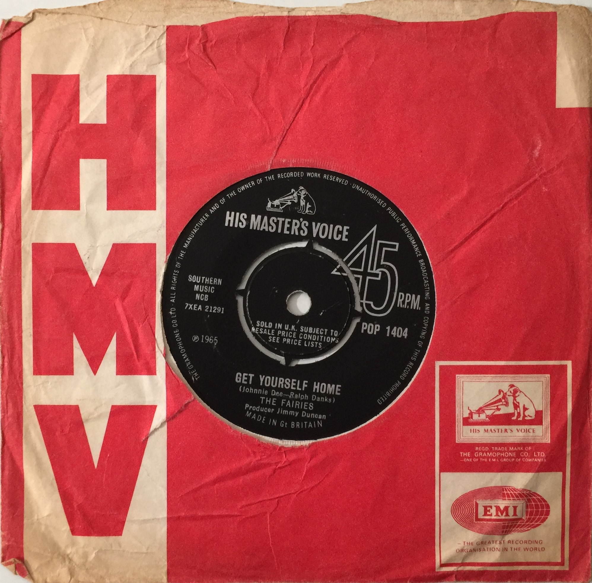 Lot 55 - THE FAIRIES - GET YOURSELF HOME 7" (OG UK