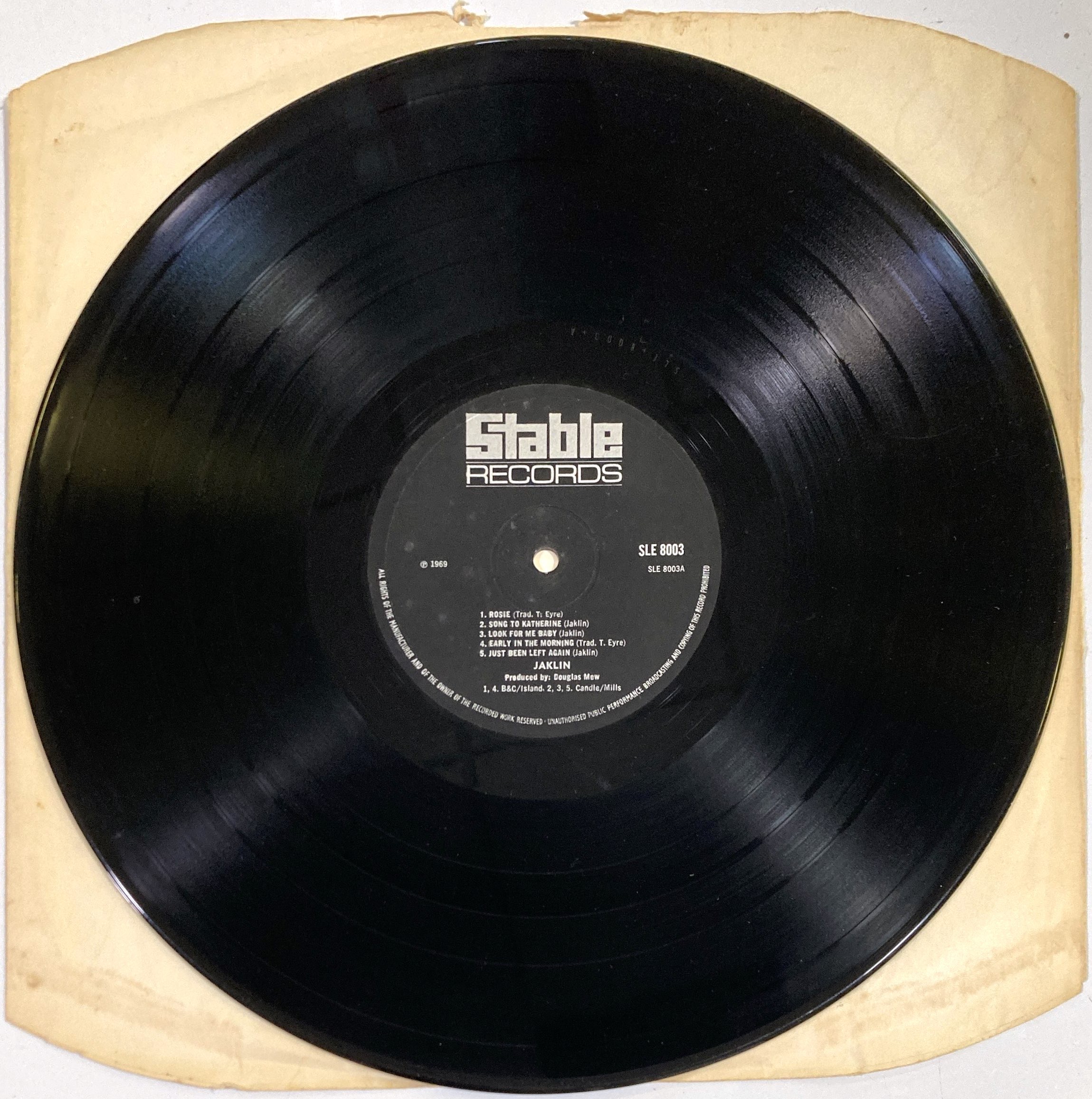 Lot 65 - JAKLIN - JAKLIN LP (ORIGINAL UK COPY - STABLE