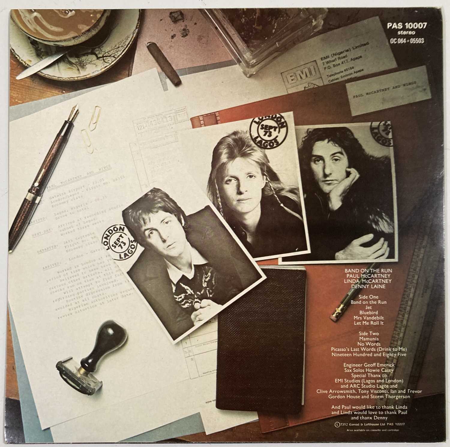 Lot 79 - PAUL McCARTNEY & WINGS - BAND ON THE RUN LP