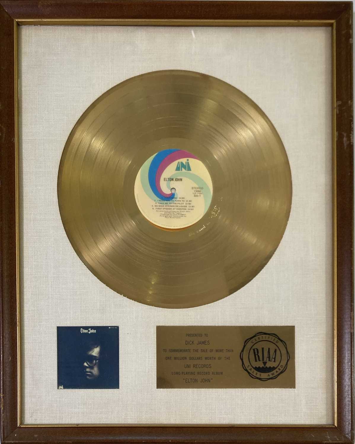 Lot 366 - ELTON JOHN - SELF TITLED LP.. GOLD RIAA