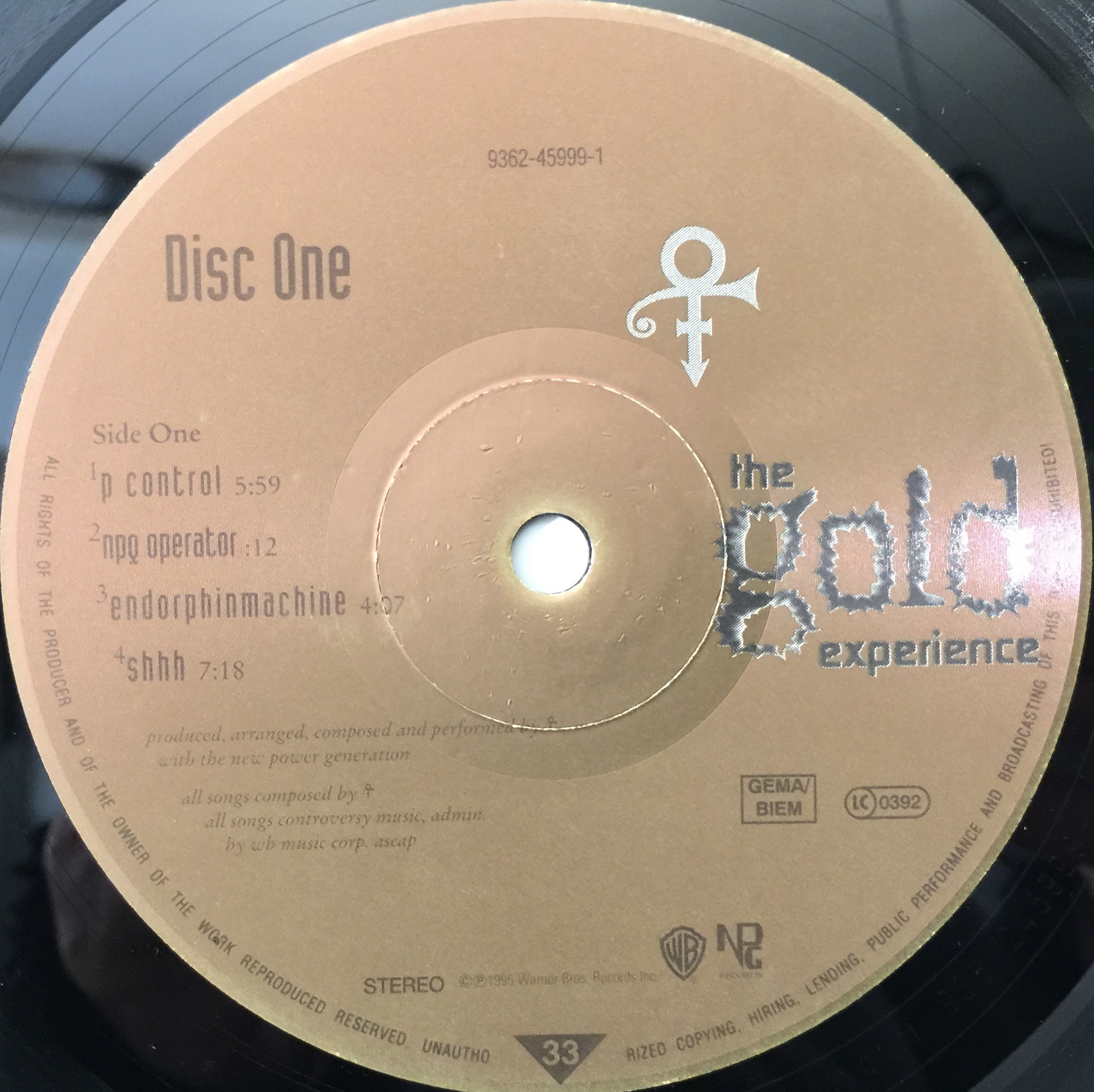 Lot 96 - PRINCE - THE GOLD EXPERIENCE LP (ORIGINAL