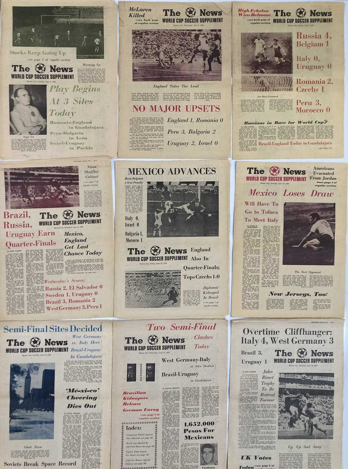 Lot 81 - FOOTBALL MEMORABILIA - RARE SET OF 1970 WORLD