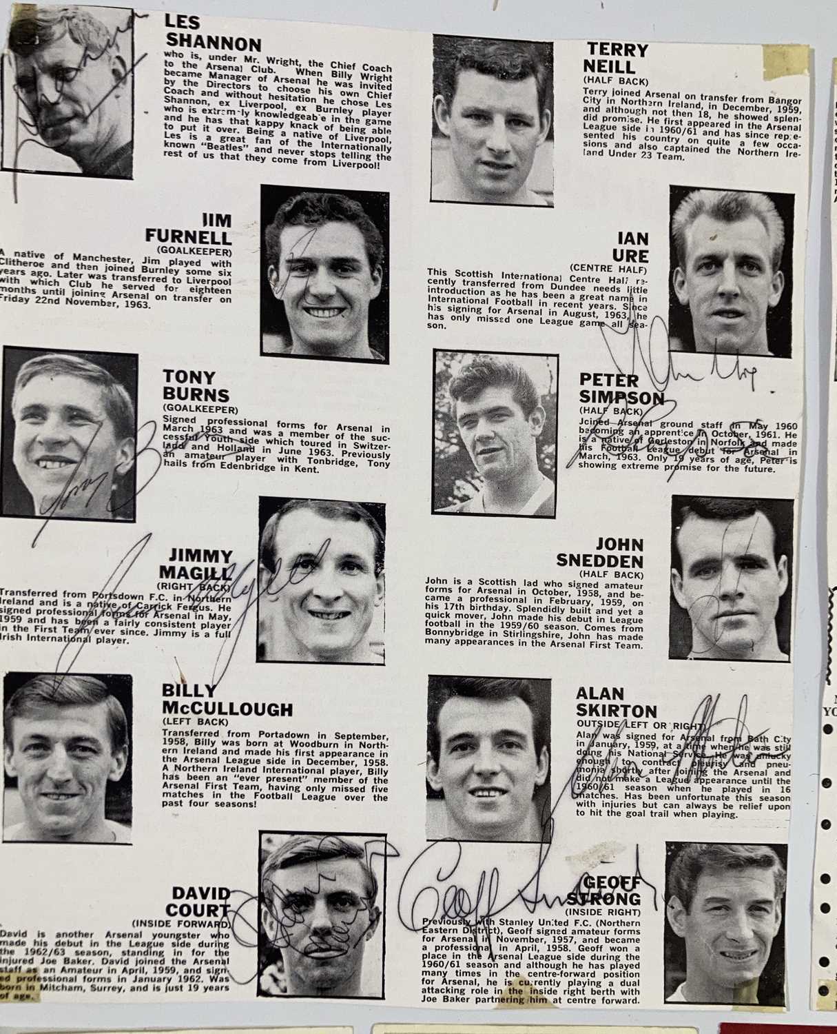 Lot 194 - ARSENAL FC - SIGNED TEAM SHEET AND TICKETS.