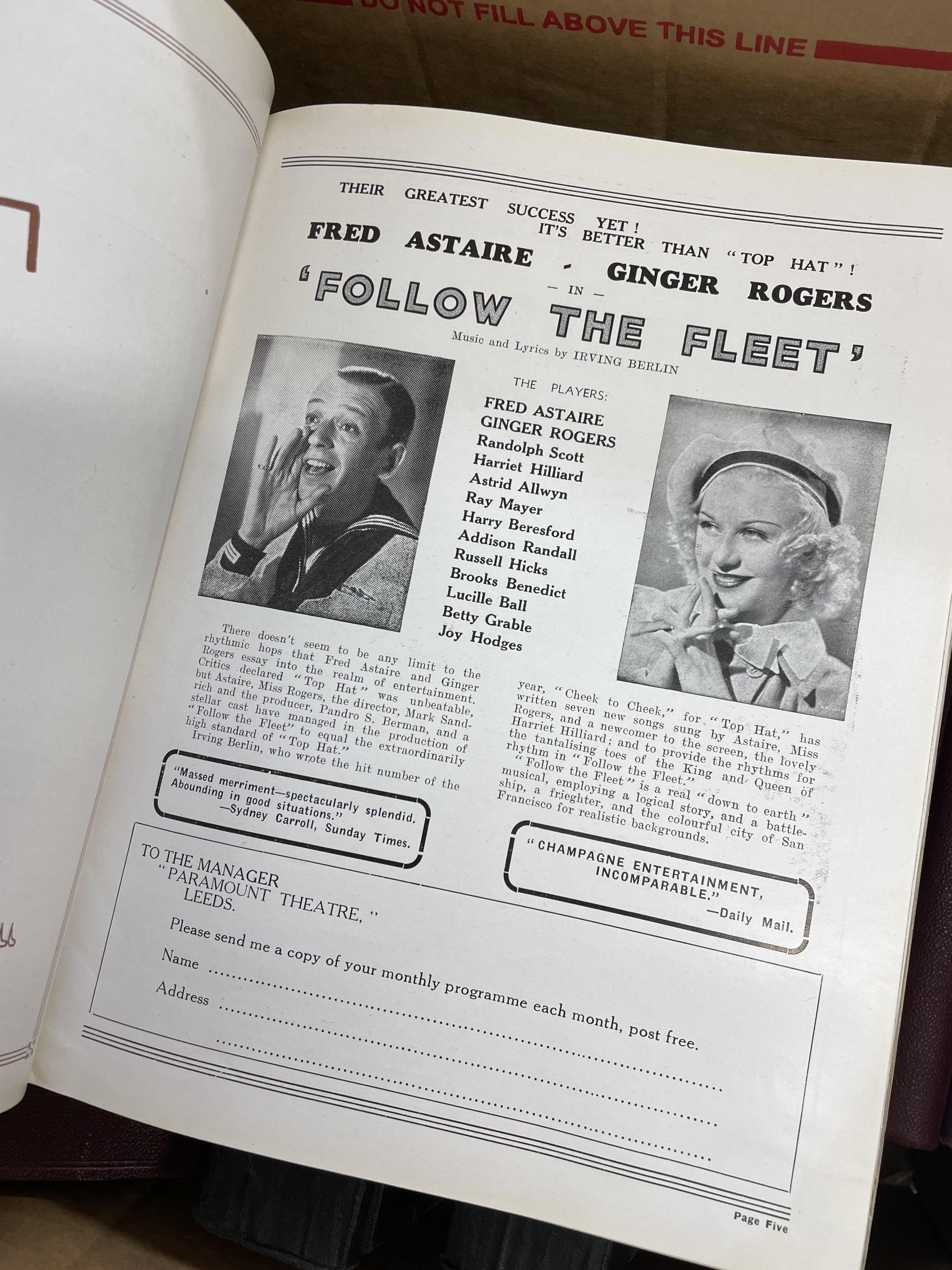 Lot 3 - 1930S BOUND VOLUMES OF CINEMA PROGRAMMES.