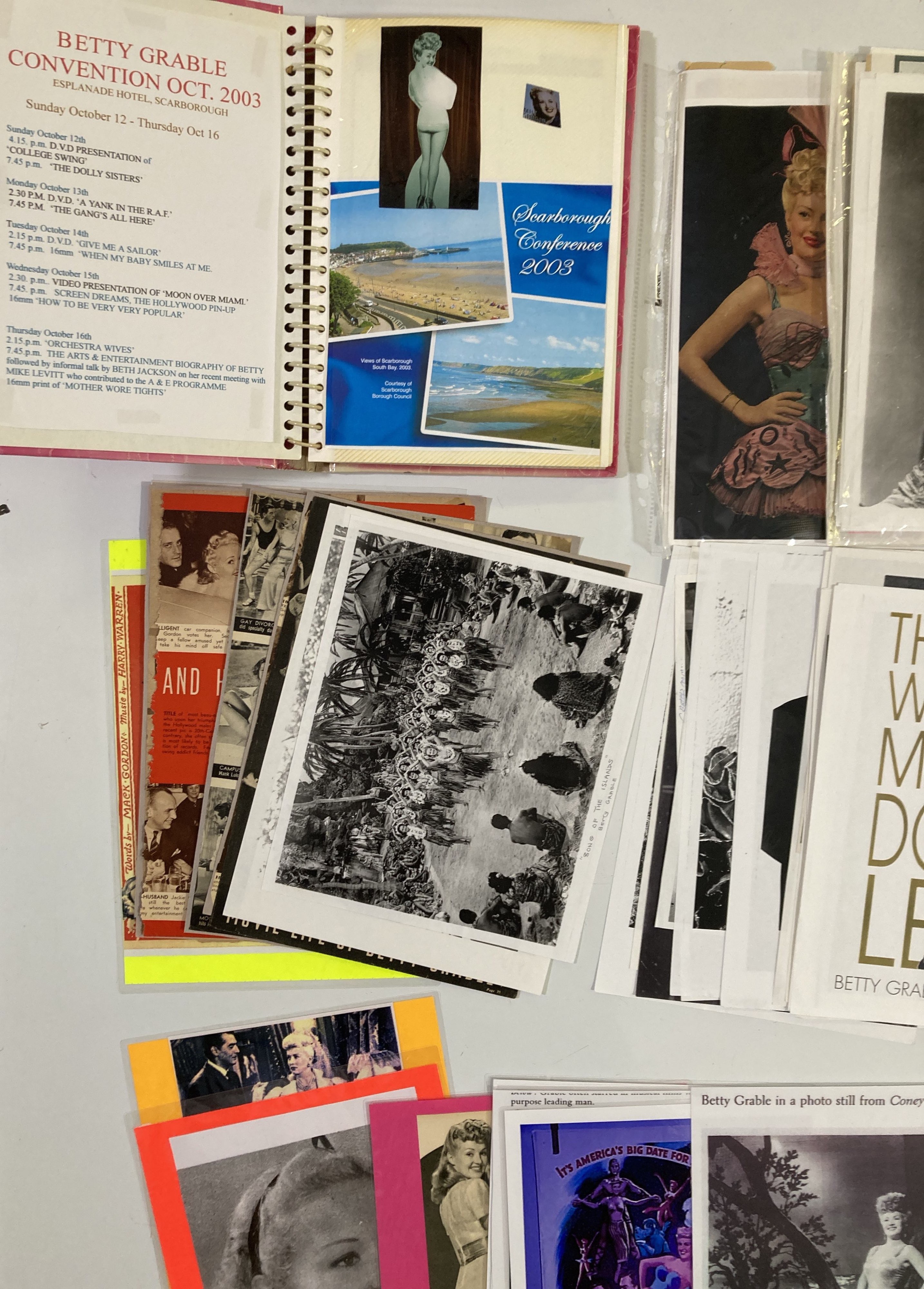 Lot 230 - BETTY GRABLE - SHEET MUSIC AND PHOTOGRAPHS.