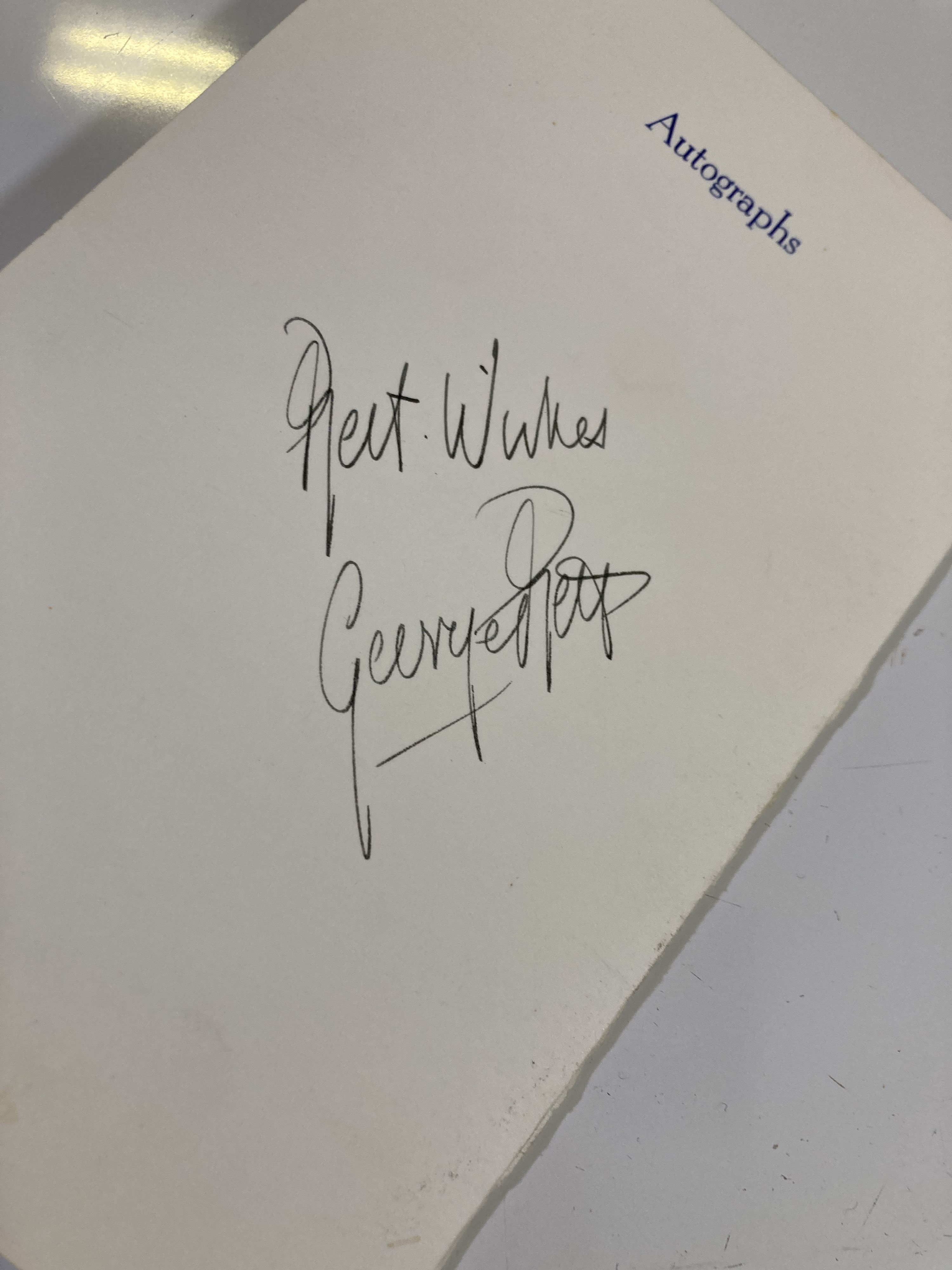 Lot 113 - FOOTBALL MEMORABILIA - GEORGE BEST AUTOGRAPH.