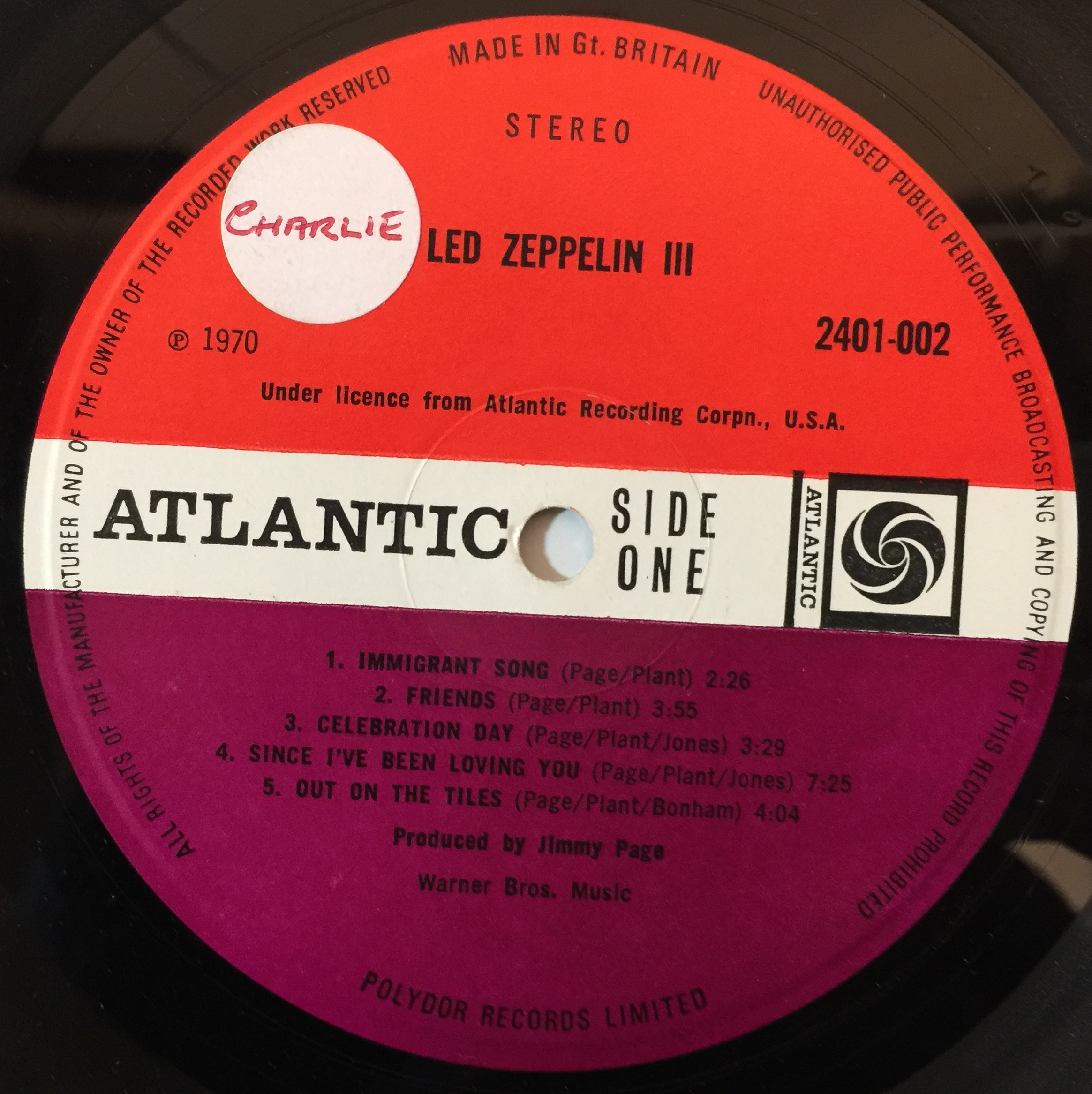 Lot 703 - LED ZEPPELIN - LPs (UK 'PLUM ATLANTIC'