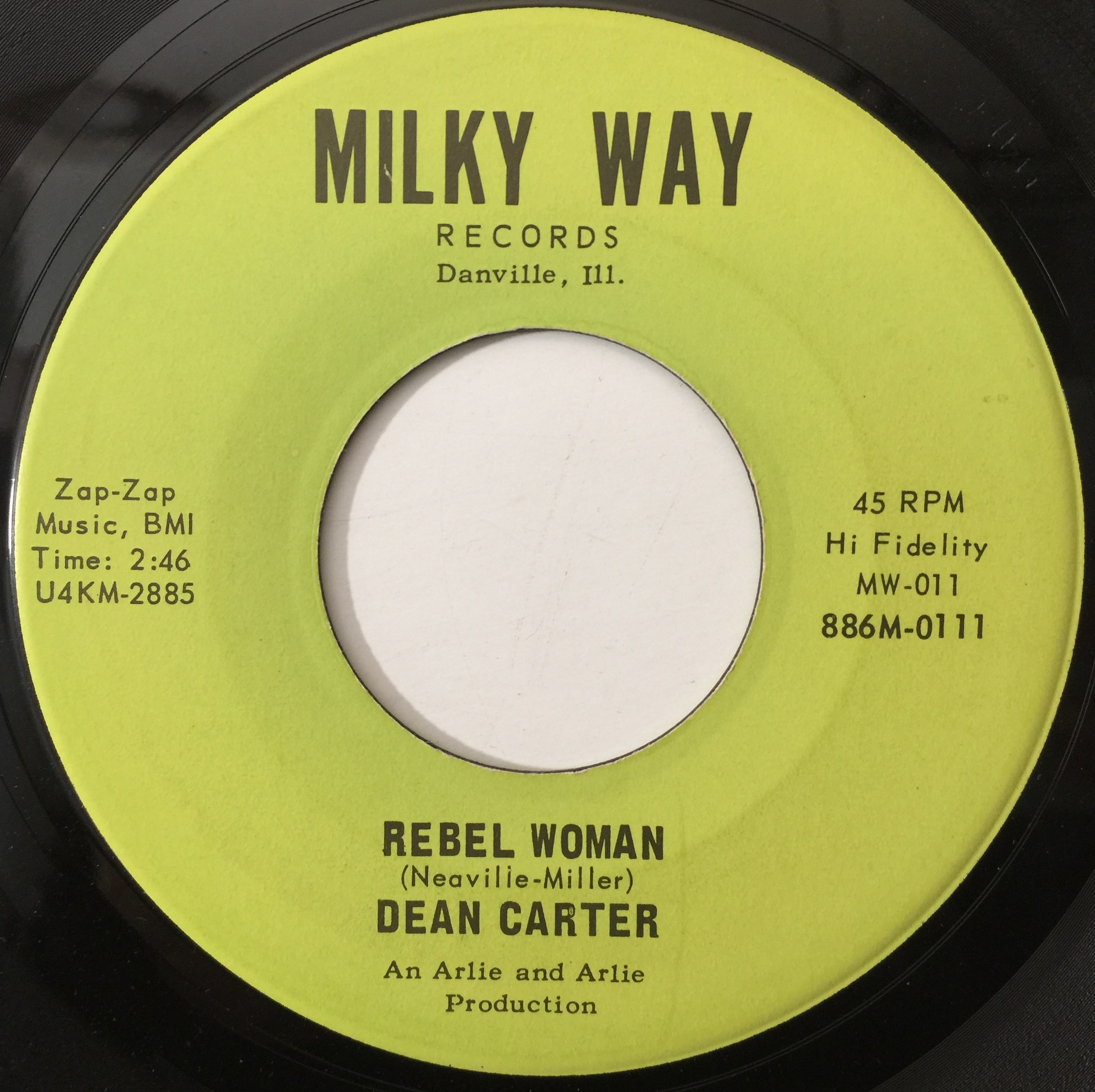 Lot 35 - DEAN CARTER - JAILHOUSE ROCK/ REBEL WOMAN 7"