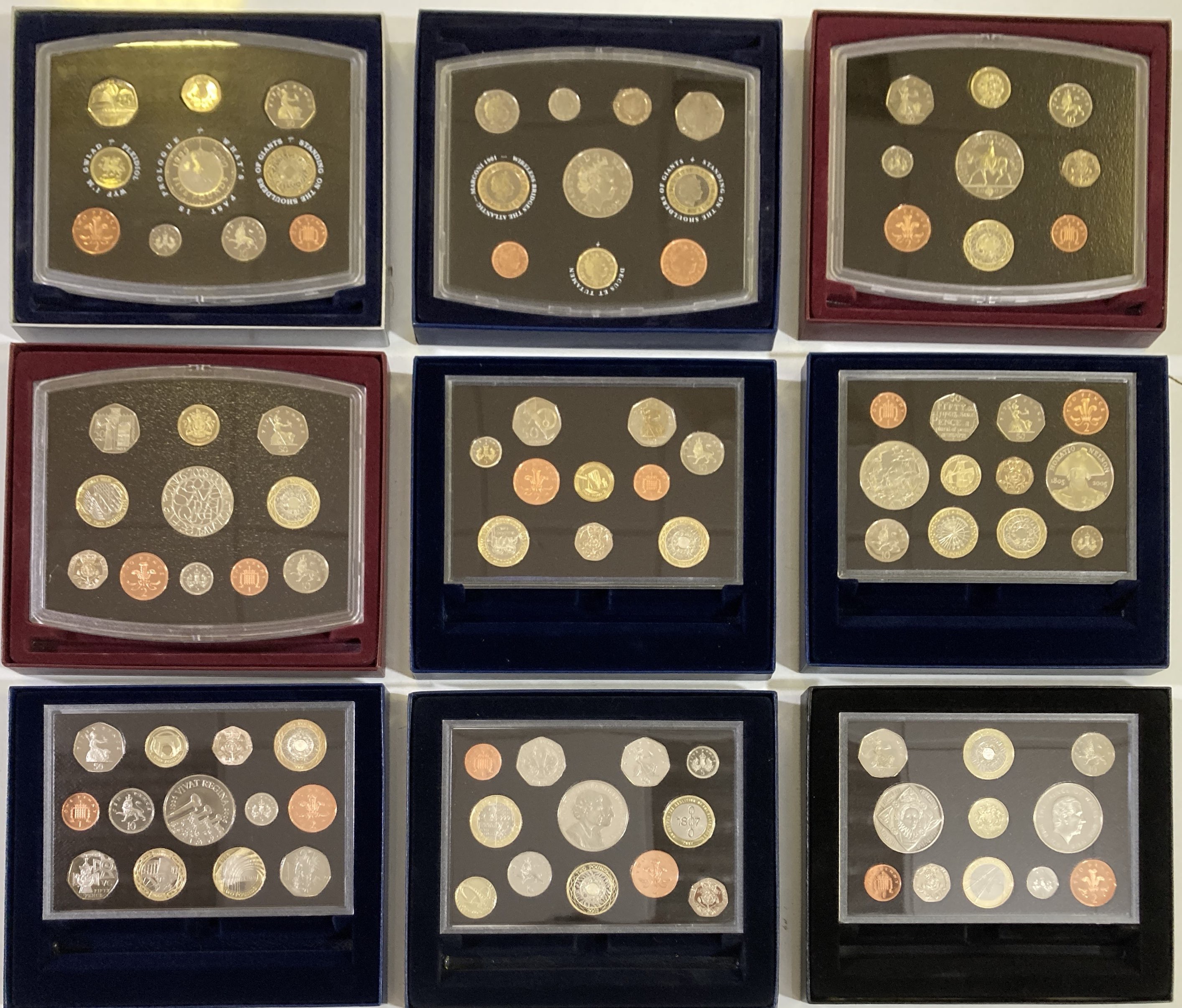 Lot 36 - UK PROOF COIN SETS - 2000 - 2008.