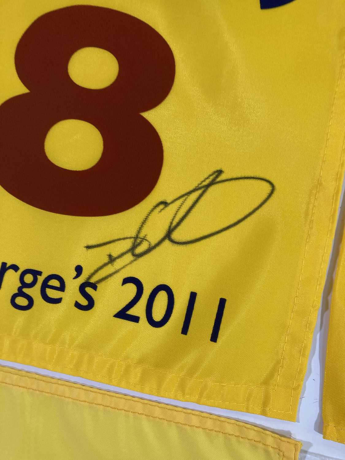 Lot 57 - GOLF MEMORABILIA - FLAGS SIGNED BY