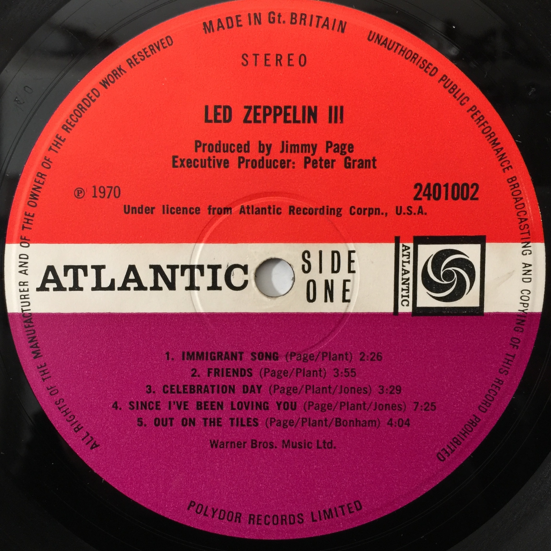 Lot 38 - LED ZEPPELIN - LED ZEPPELIN III (OG