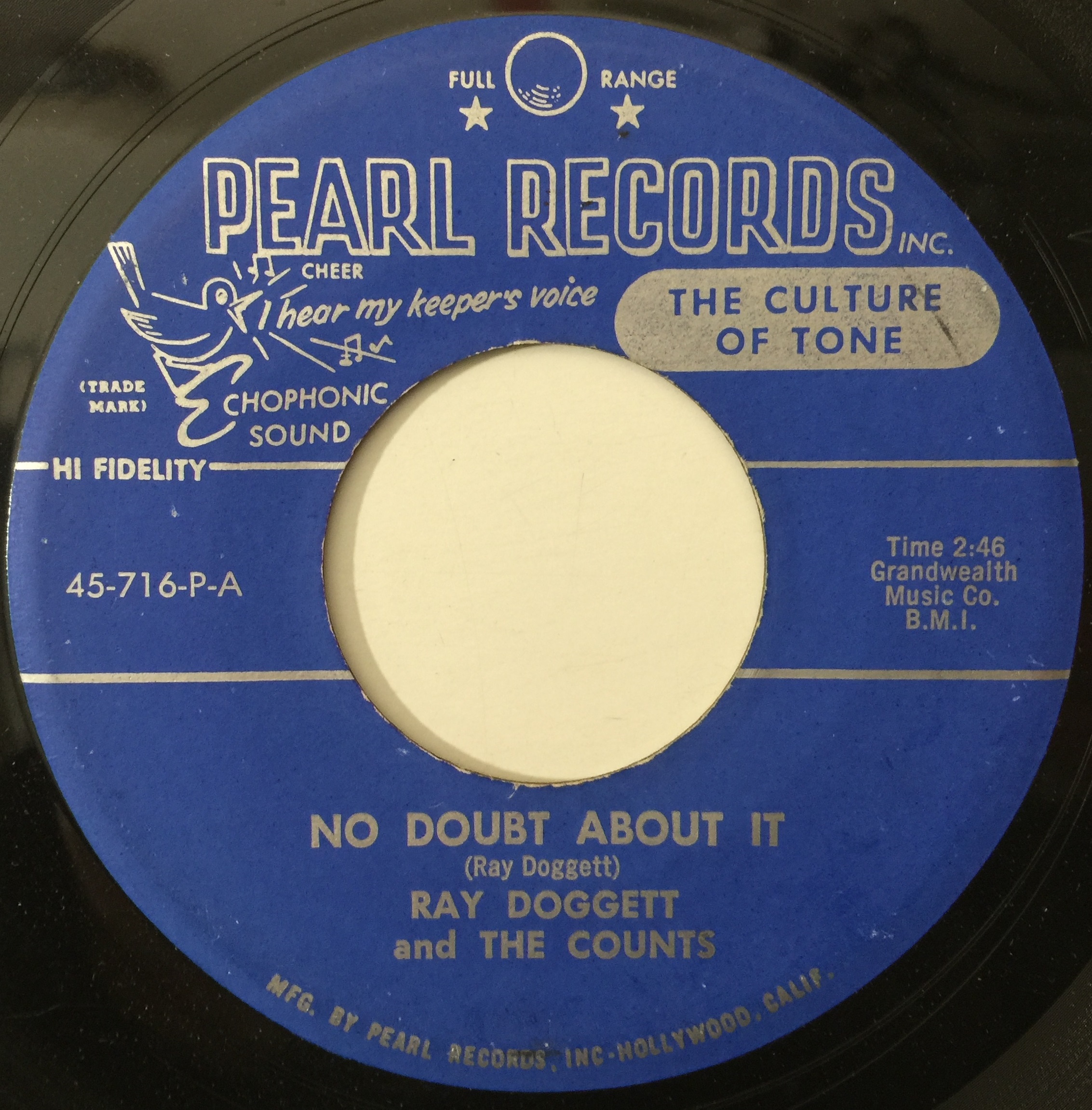 Lot 88 - RAY DOGGETT & THE COUNTS - NO DOUBT ABOUT IT