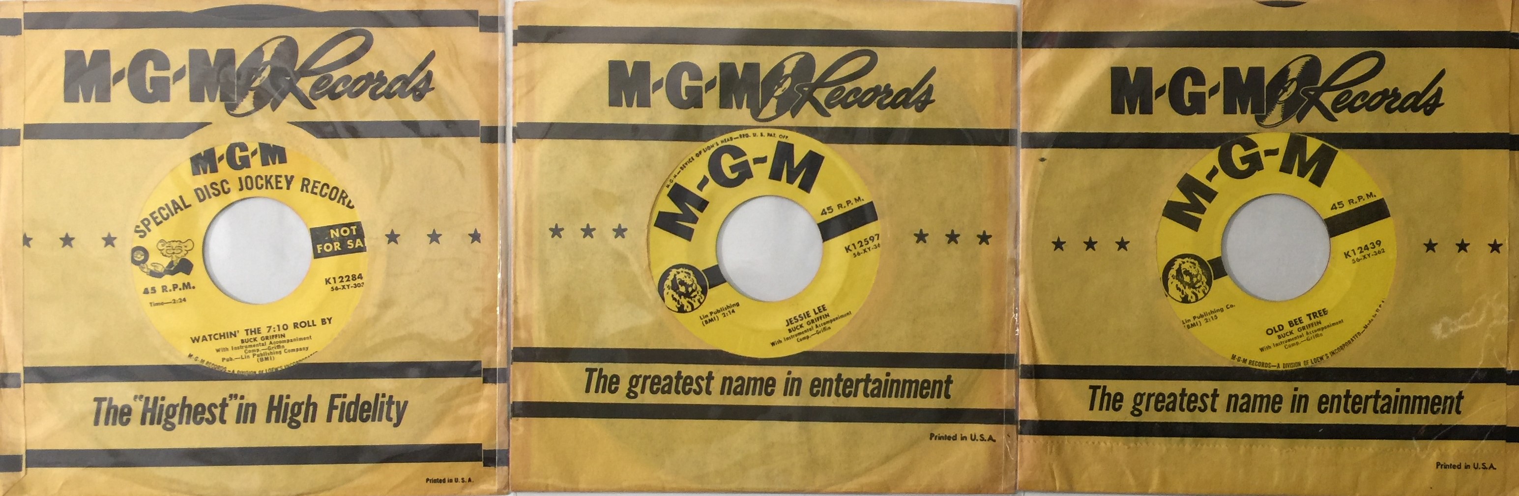Lot 52 - MGM RECORDS - BUCK GRIFFIN - RARITIES PACK