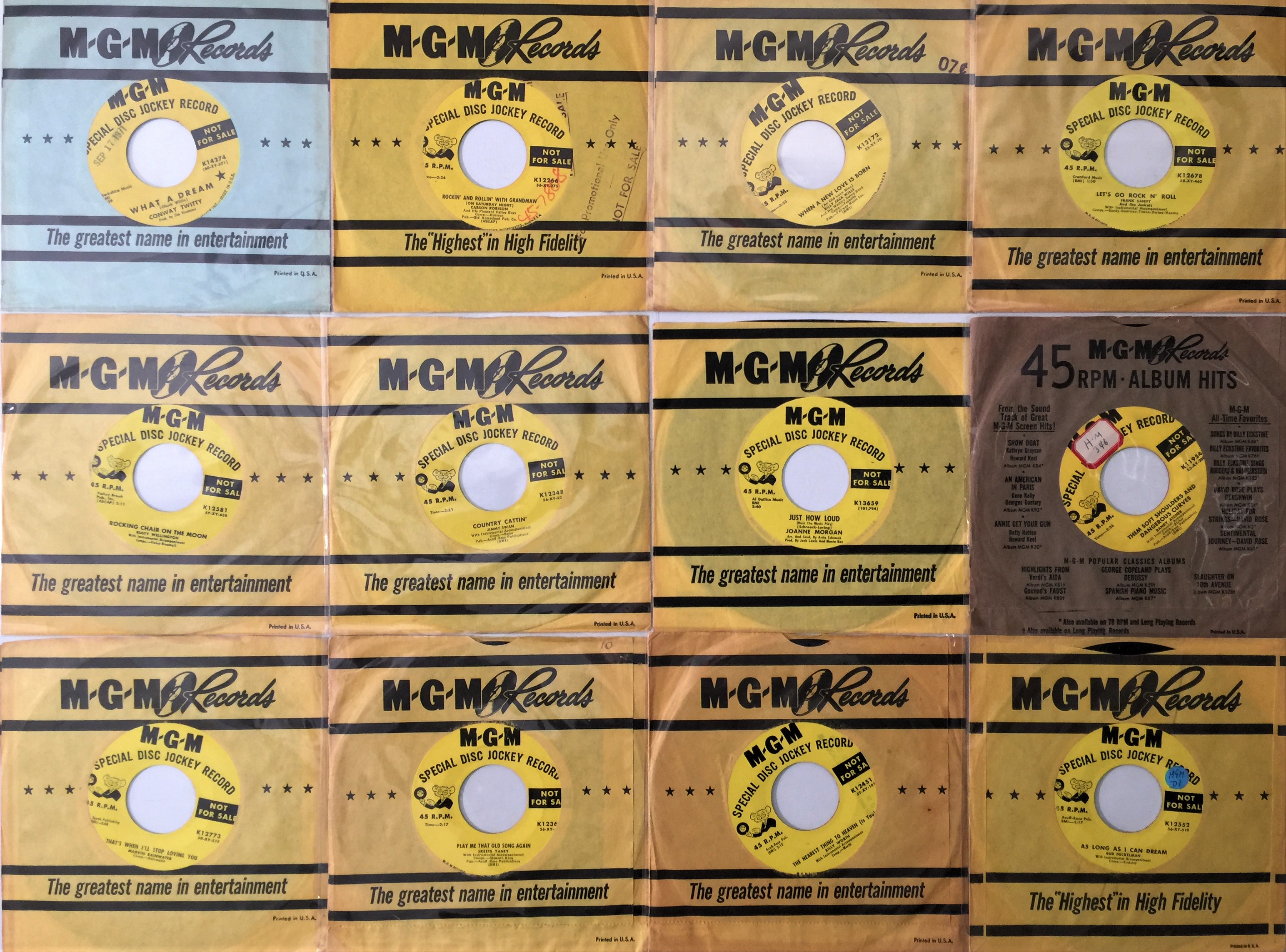 Lot 56 - MGM RECORDS - 7" PROMOS PACK