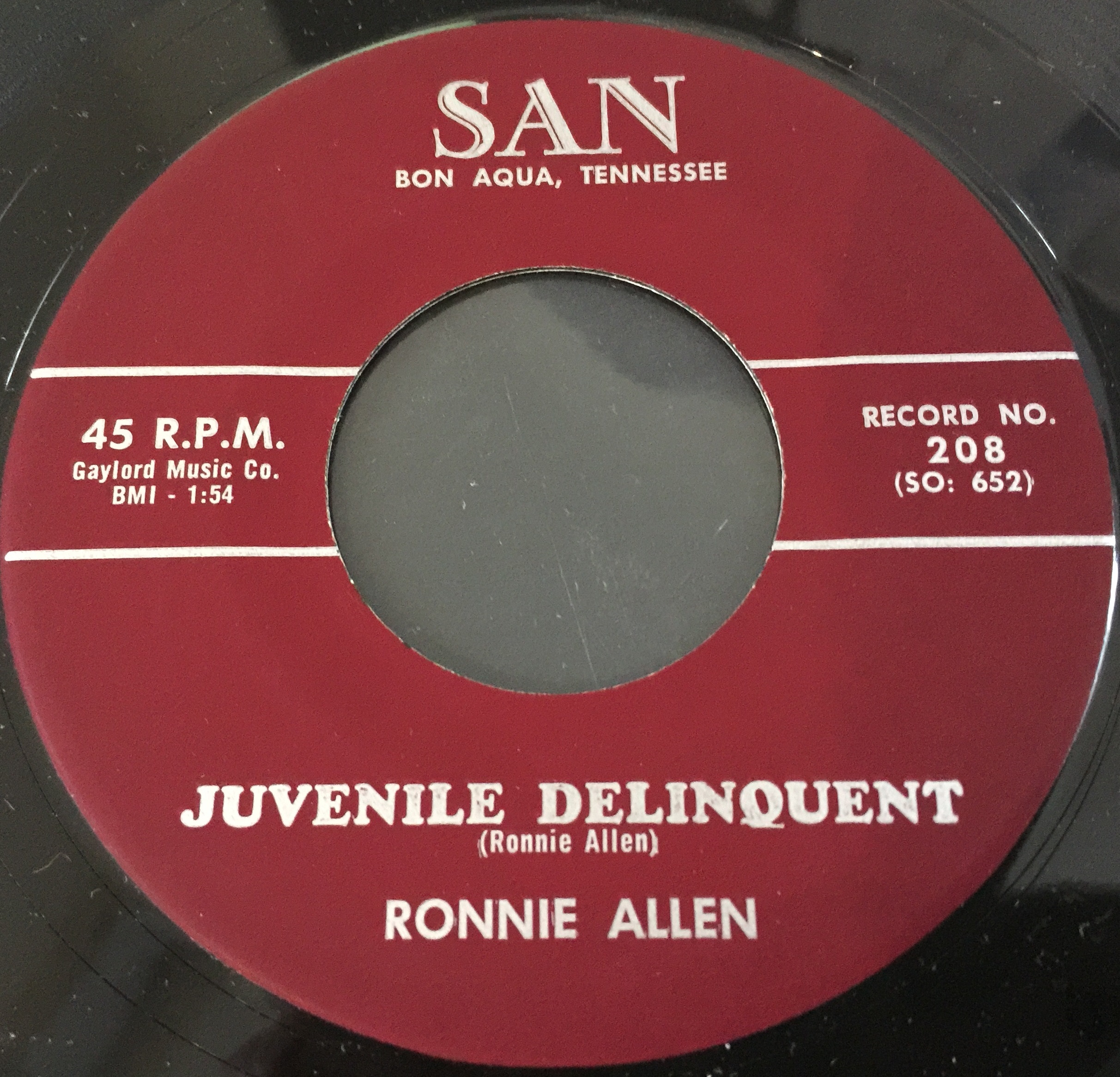 Lot 222 - RONNIE ALLEN - JUVENILE DELINQUENT / RIVER