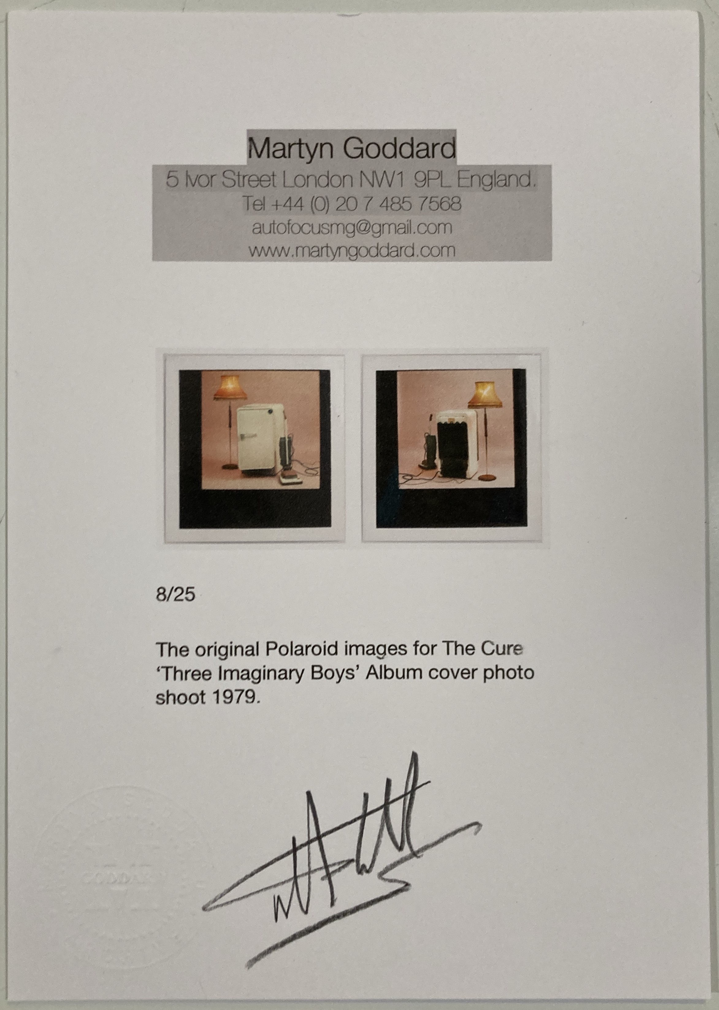 Lot 196 - MARTYN GODDARD, THE CURE, THREE IMAGINARY