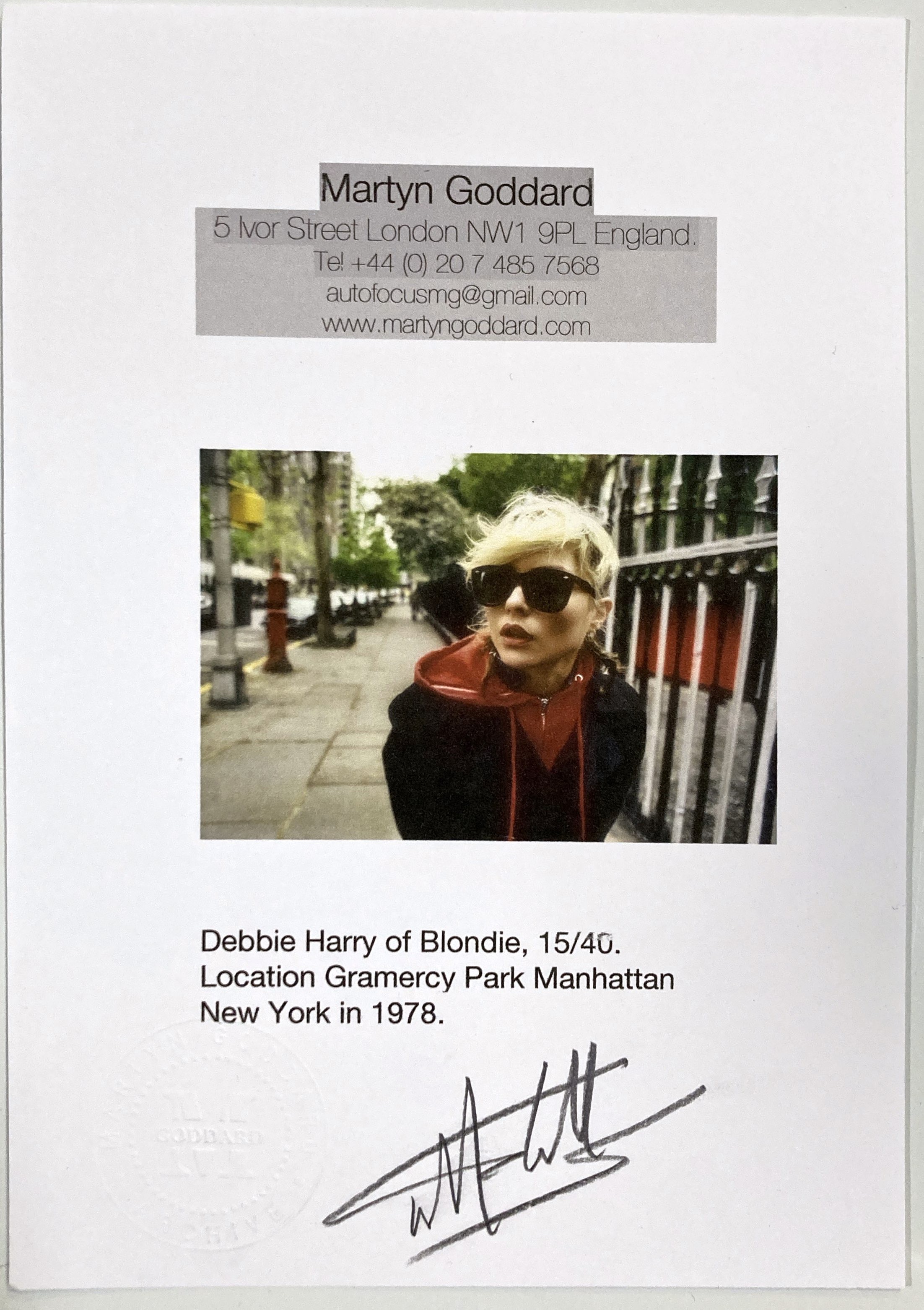 Lot 197 - MARTYN GODDARD - BLONDIE / DEBBIE HARRY,