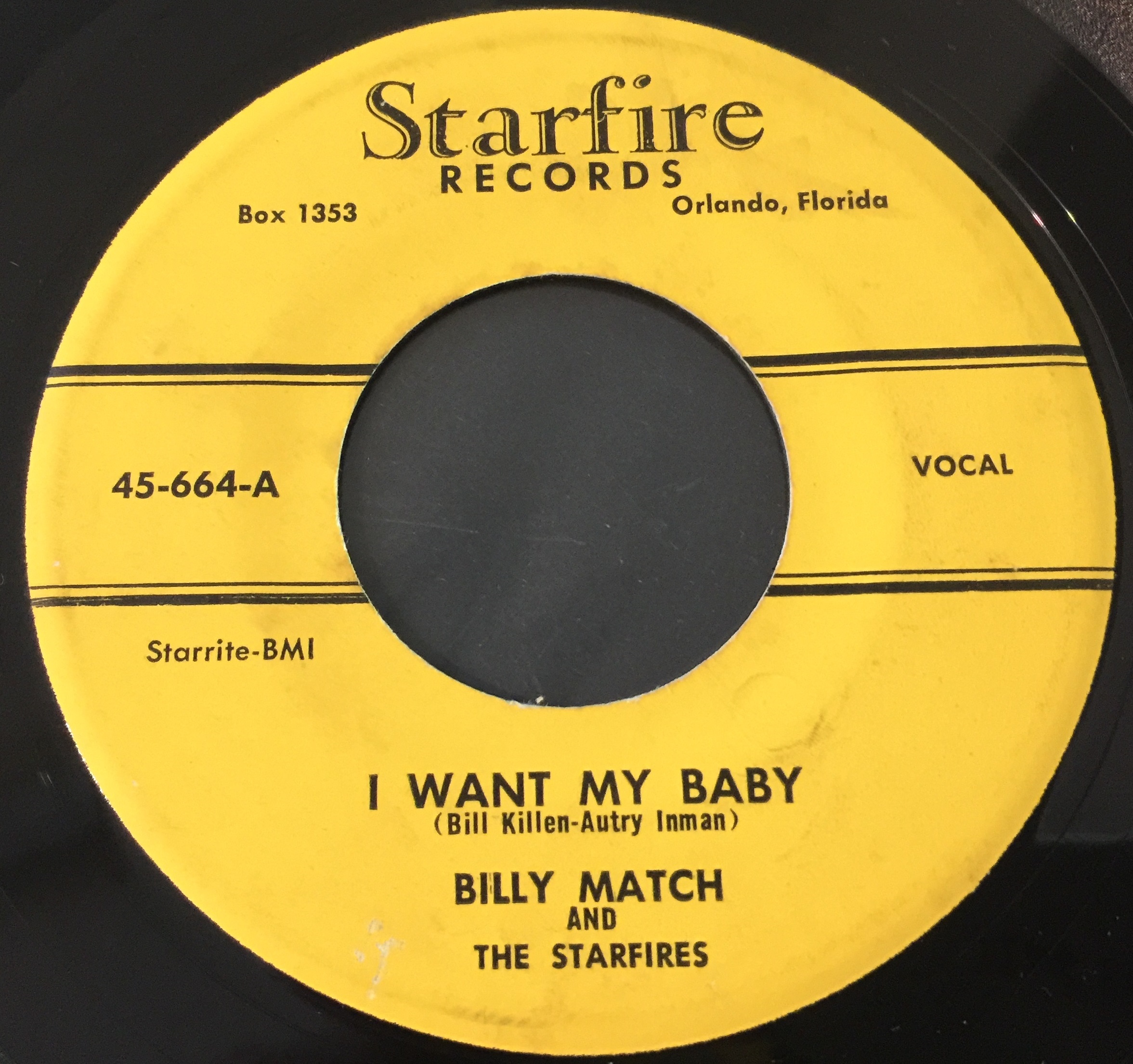 Lot 242 - BILLY MATCH - I WANT MY BABY / GIRL OF MINE