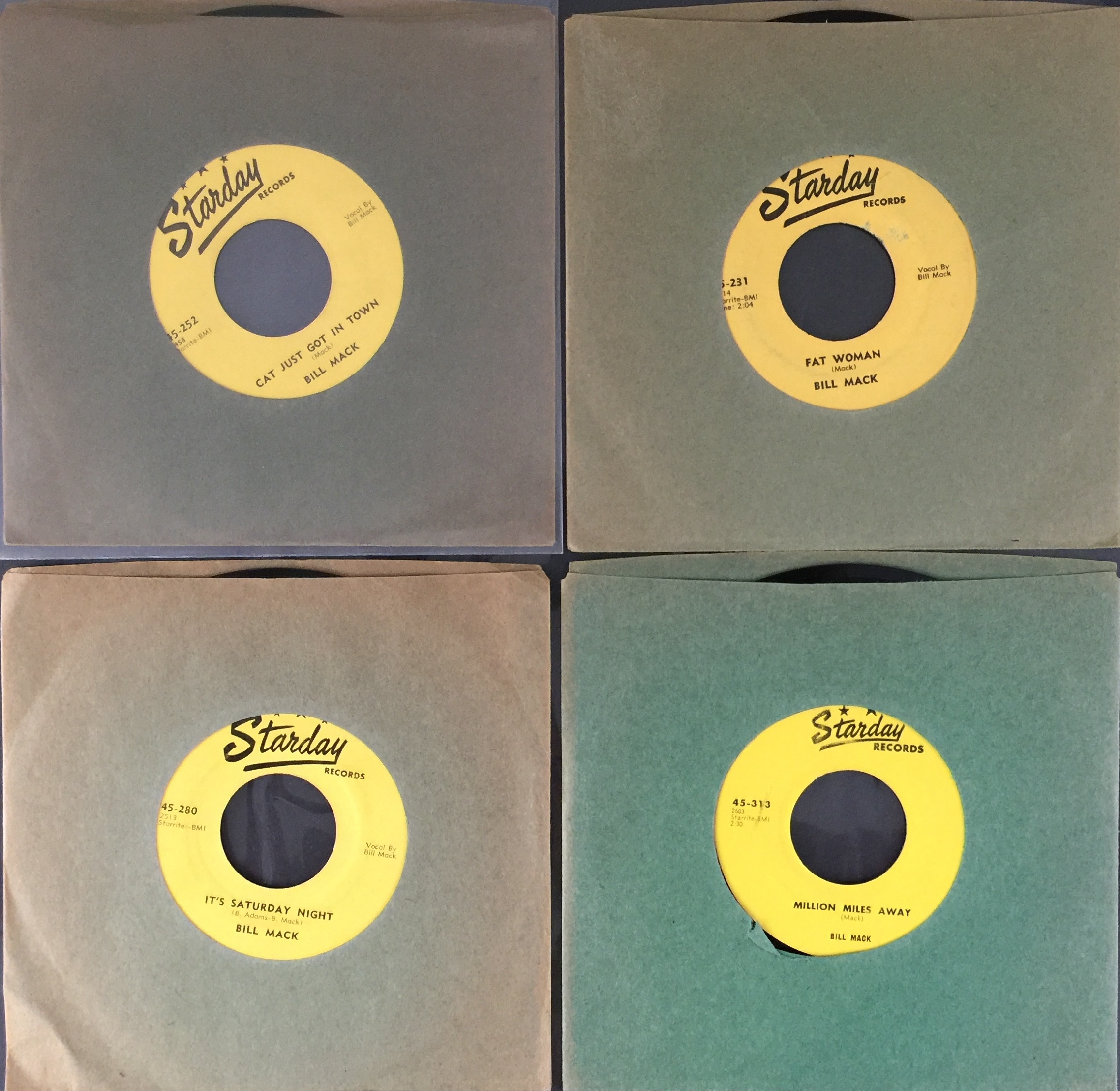 Lot 289 - BILL MACK - STARDAY RECORDS 7" RARITIES PACK
