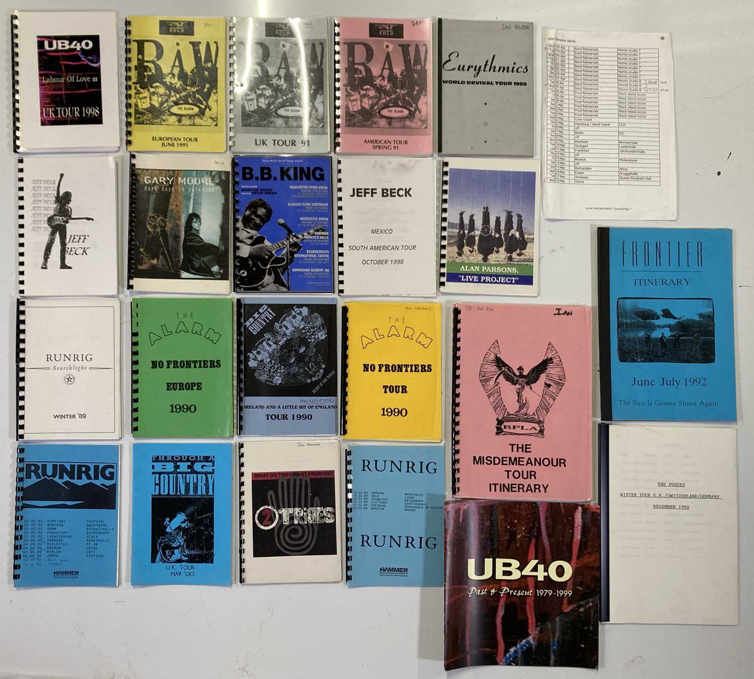 Lot 153 - TOUR ITINERARY COLLECTION - JEFF BECK / UB40