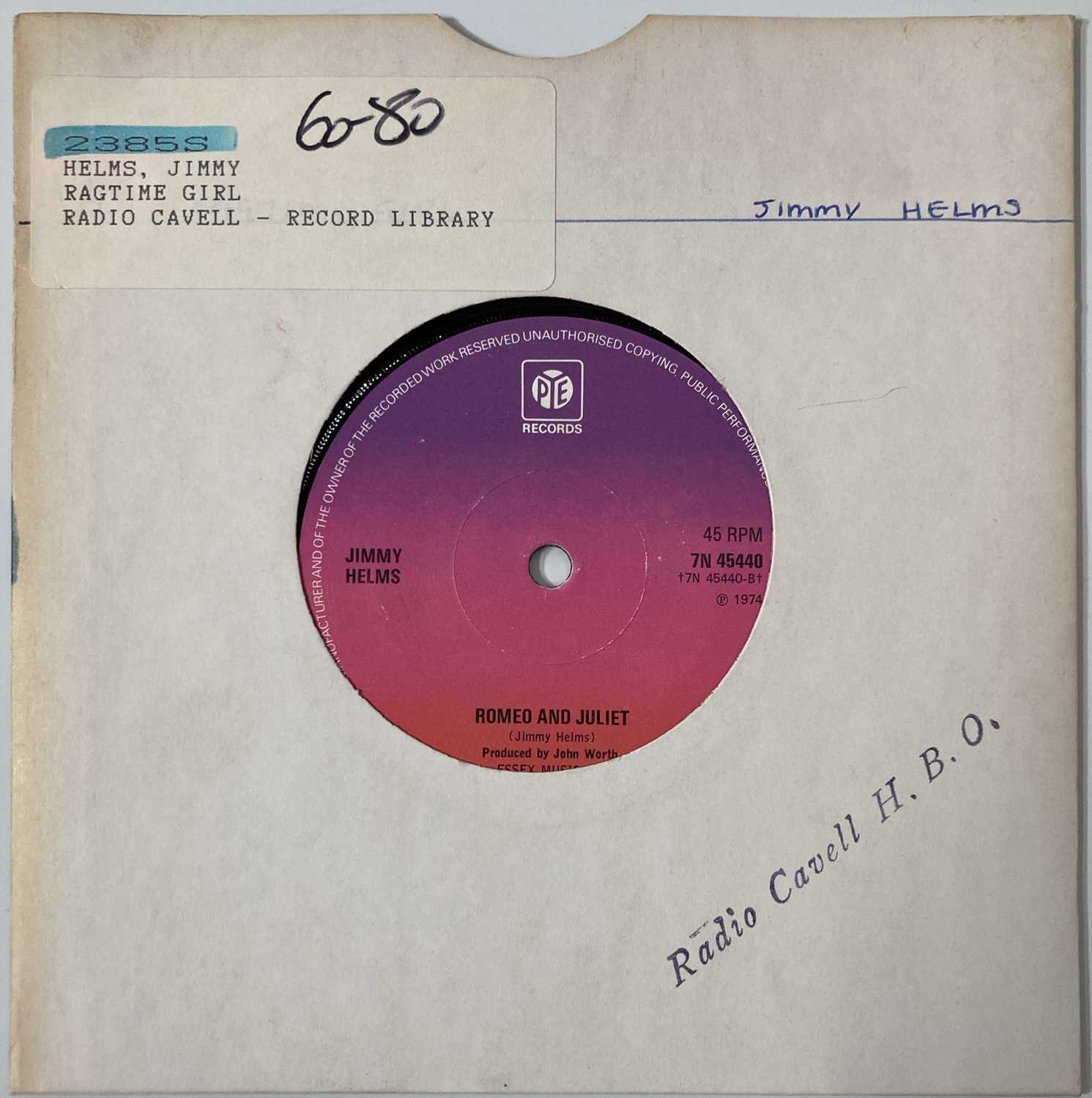 Lot 175 - JIMMY HELMS - RAGTIME GIRL / ROMEO AND
