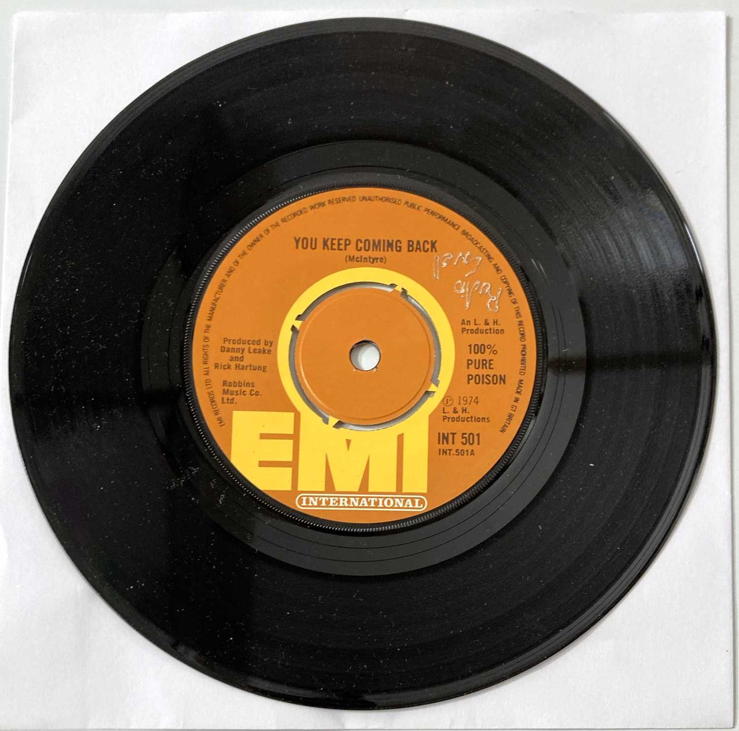 Lot 176 - 100% PURE POISON - YOU KEEP COMING BACK (EMI