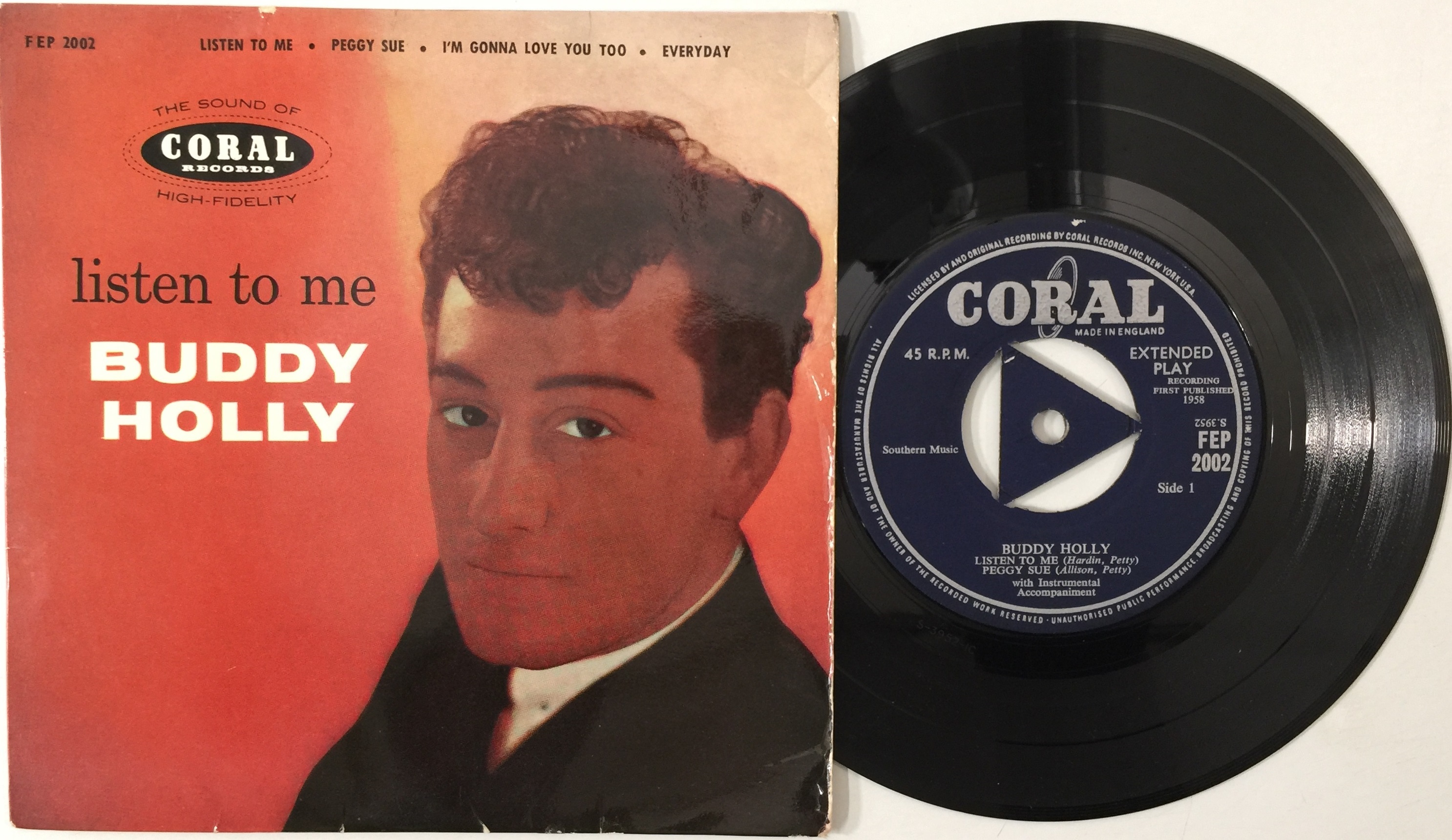 Lot 731 - BUDDY HOLLY - LISTEN TO ME EP 7" (ORIGINAL