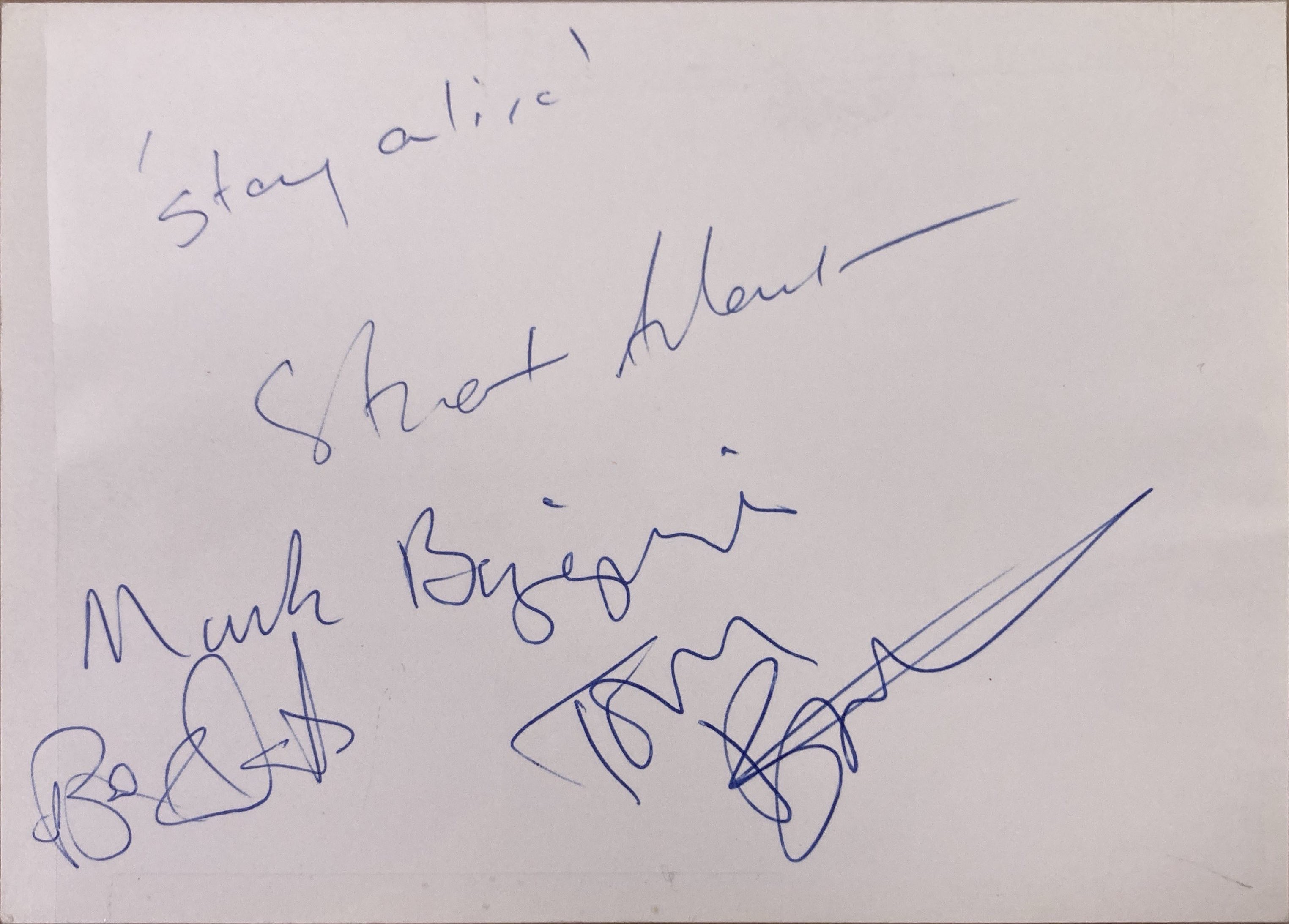 Lot 292 - BIG COUNTRY - SIGNED ITEMS.