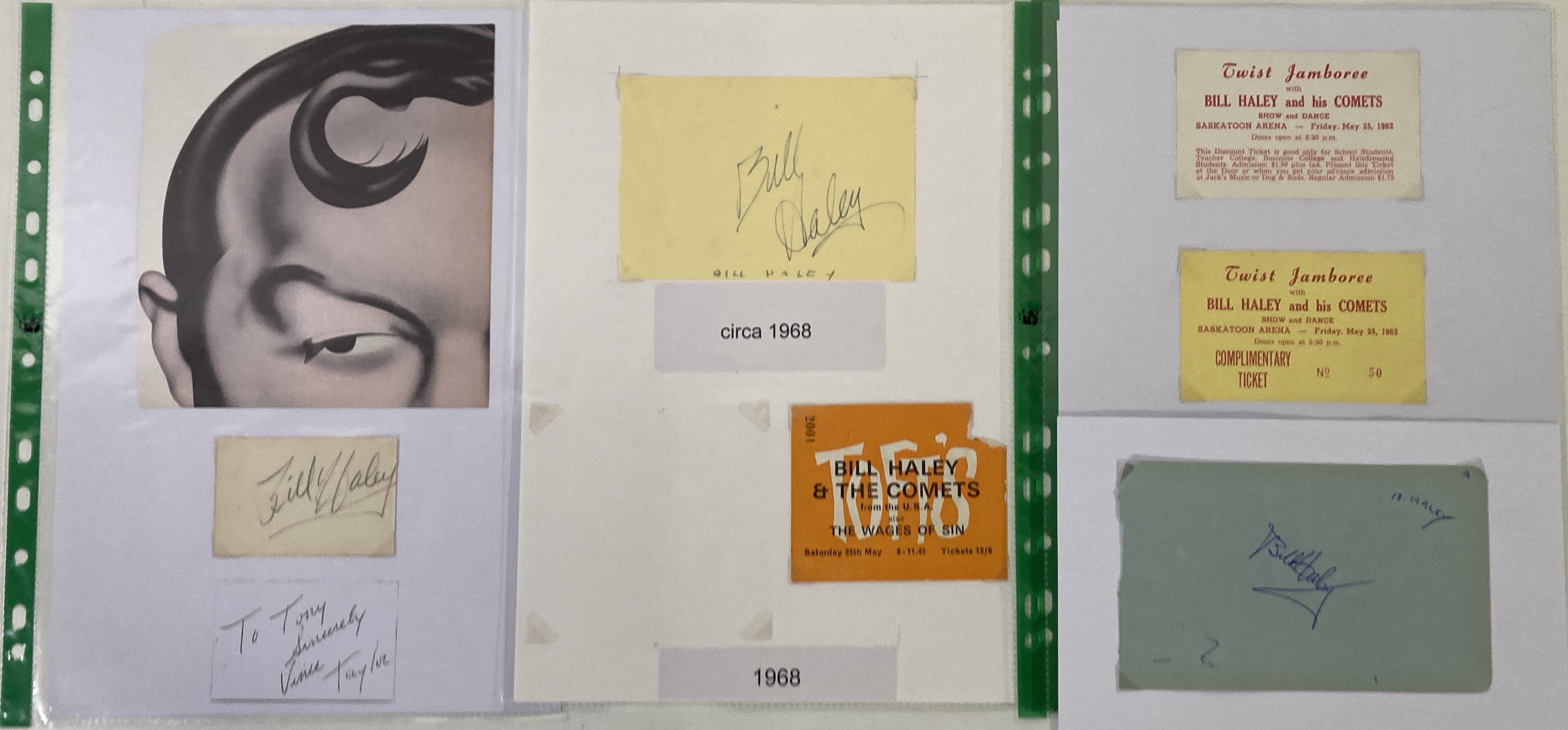 Lot 341 - BILL HALEY - AUTOGRAPHS.