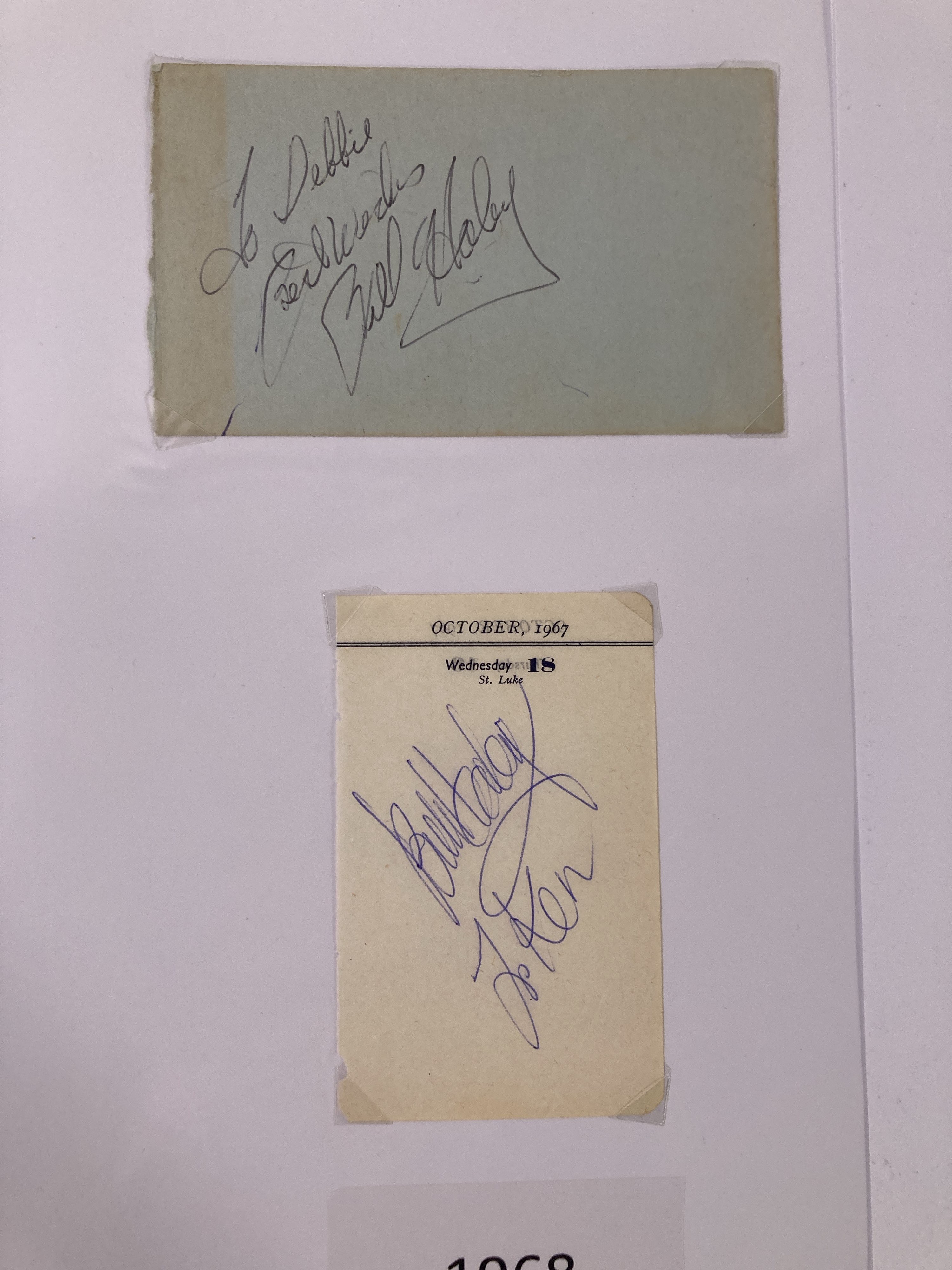 Lot 336 - BILL HALEY AUTOGRAPHS.