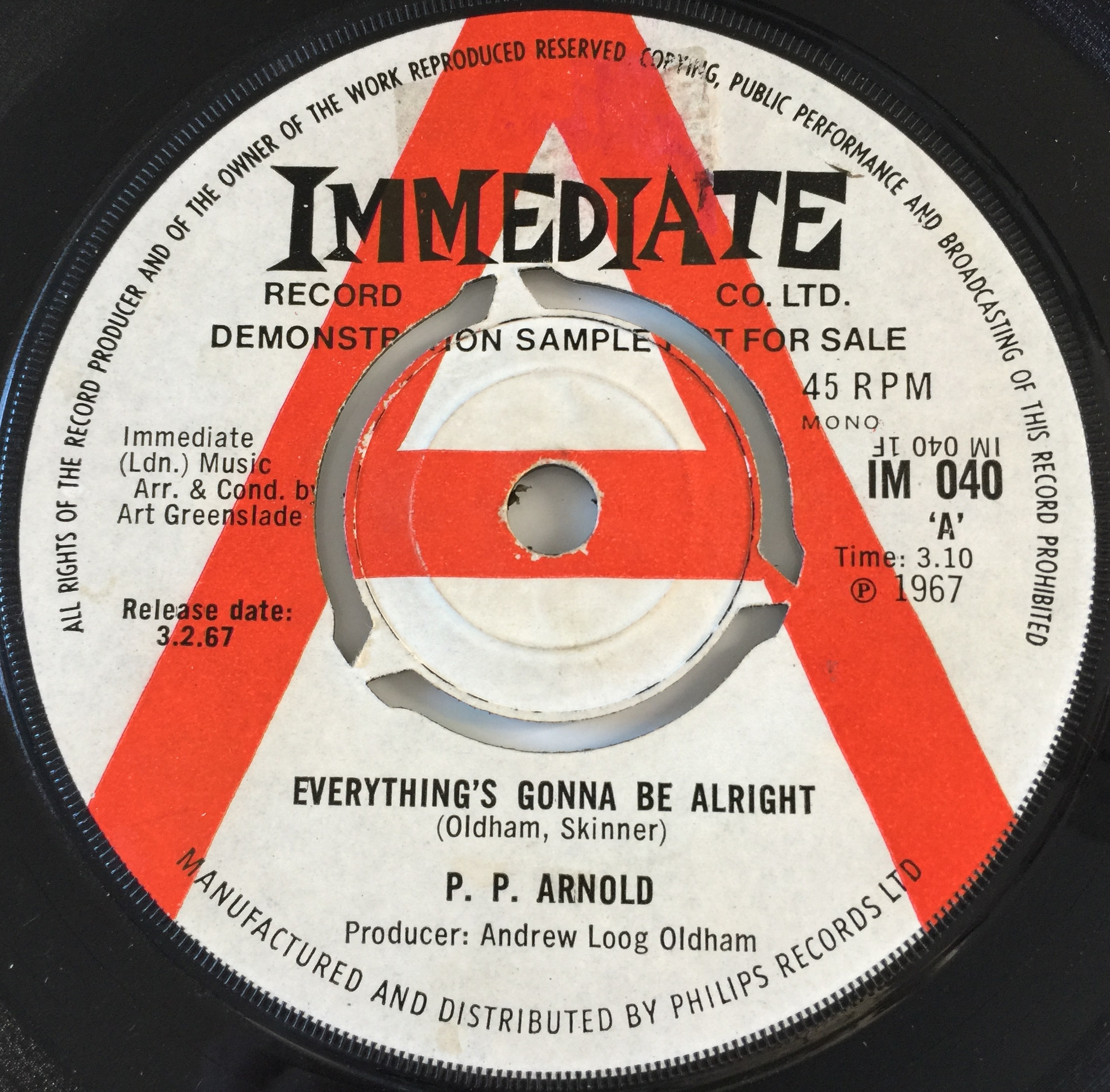 Lot 23 - P.P. ARNOLD - EVERYTHING's GONNA BE ALRIGHT/