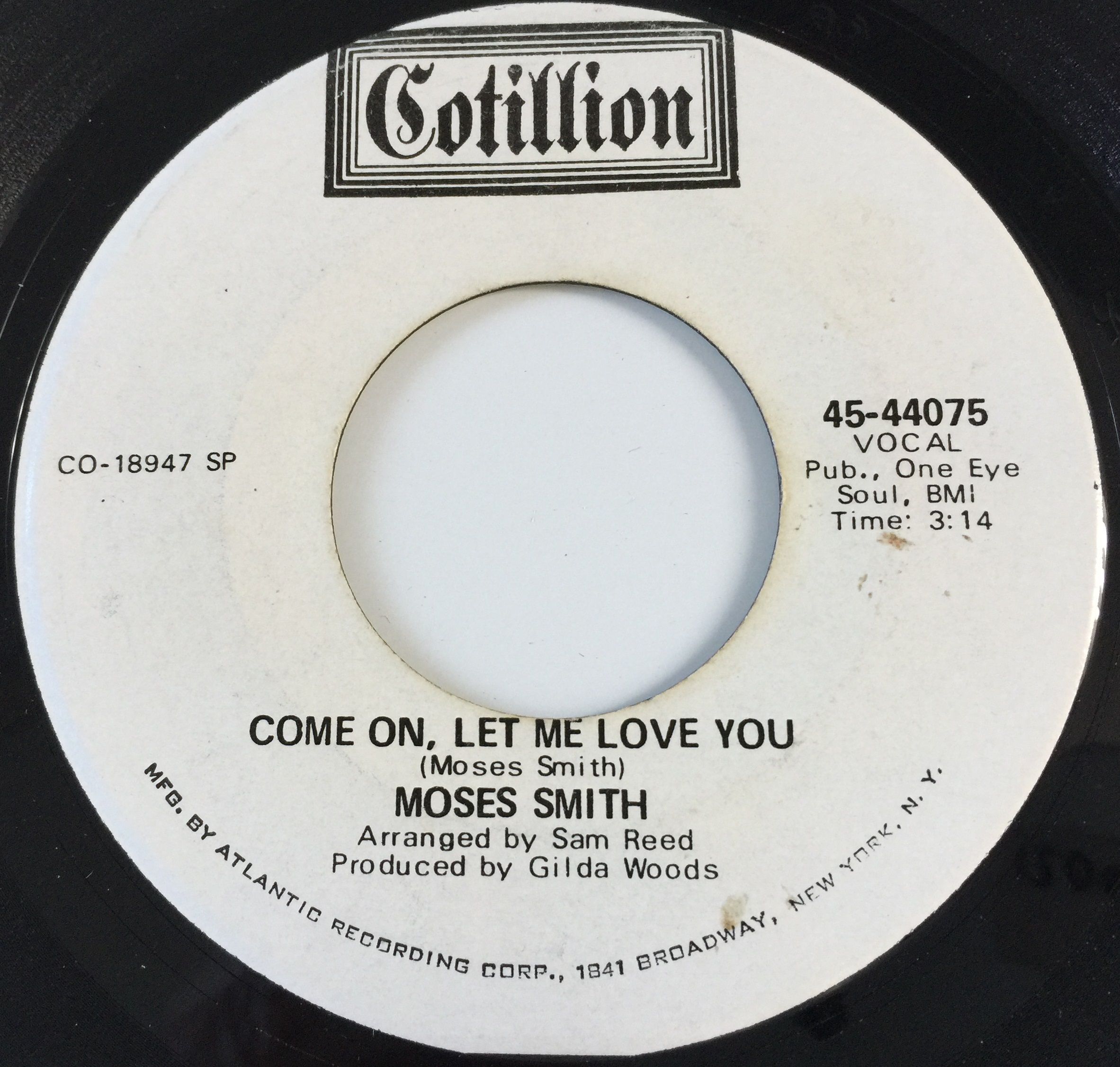 Lot 65 - MOSES SMITH - KEEP ON STRIVING/ COME ON LET