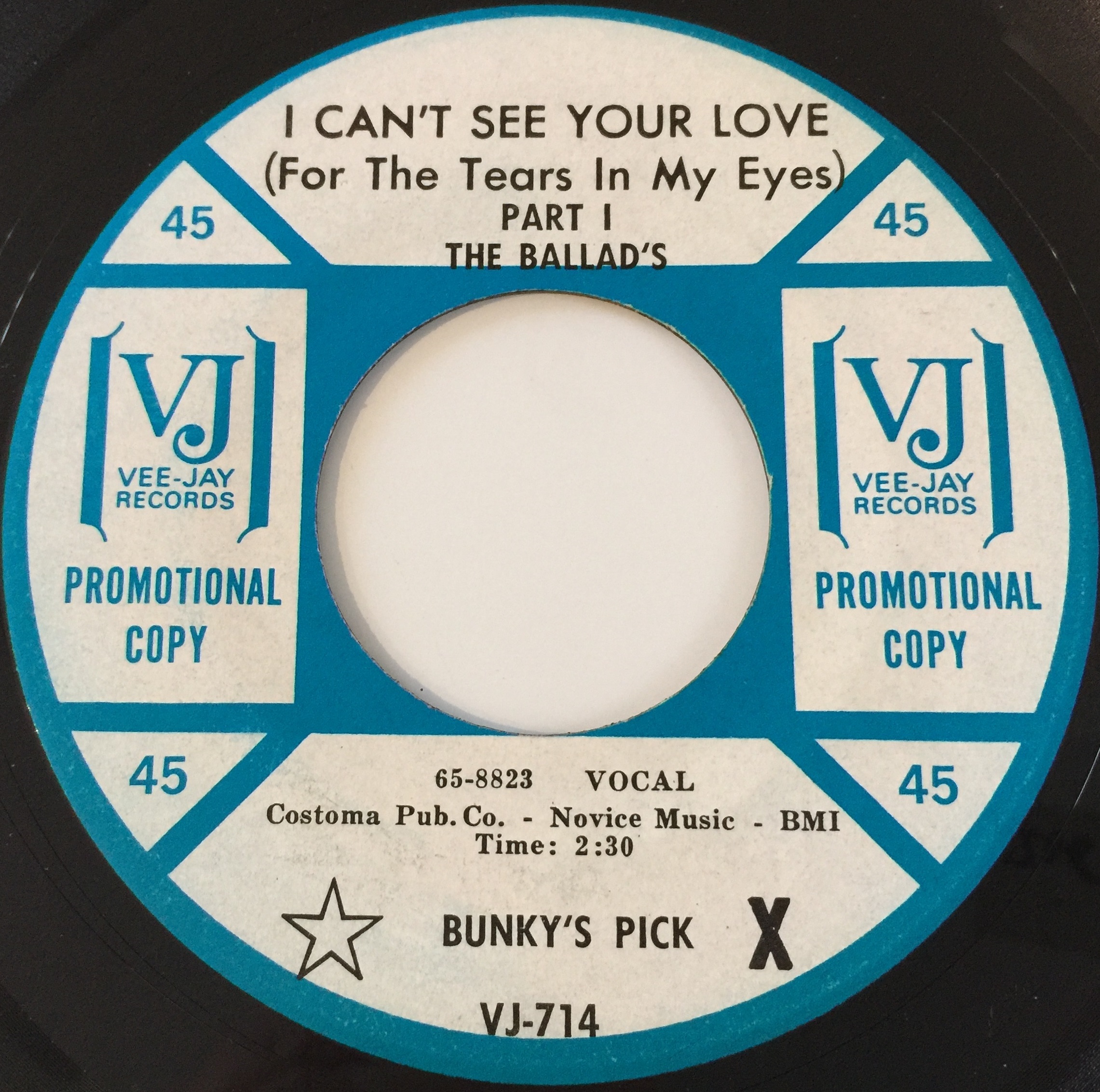 Lot 217 - THE BALLAD'S - I CAN'T SEE YOUR LOVE PT1/