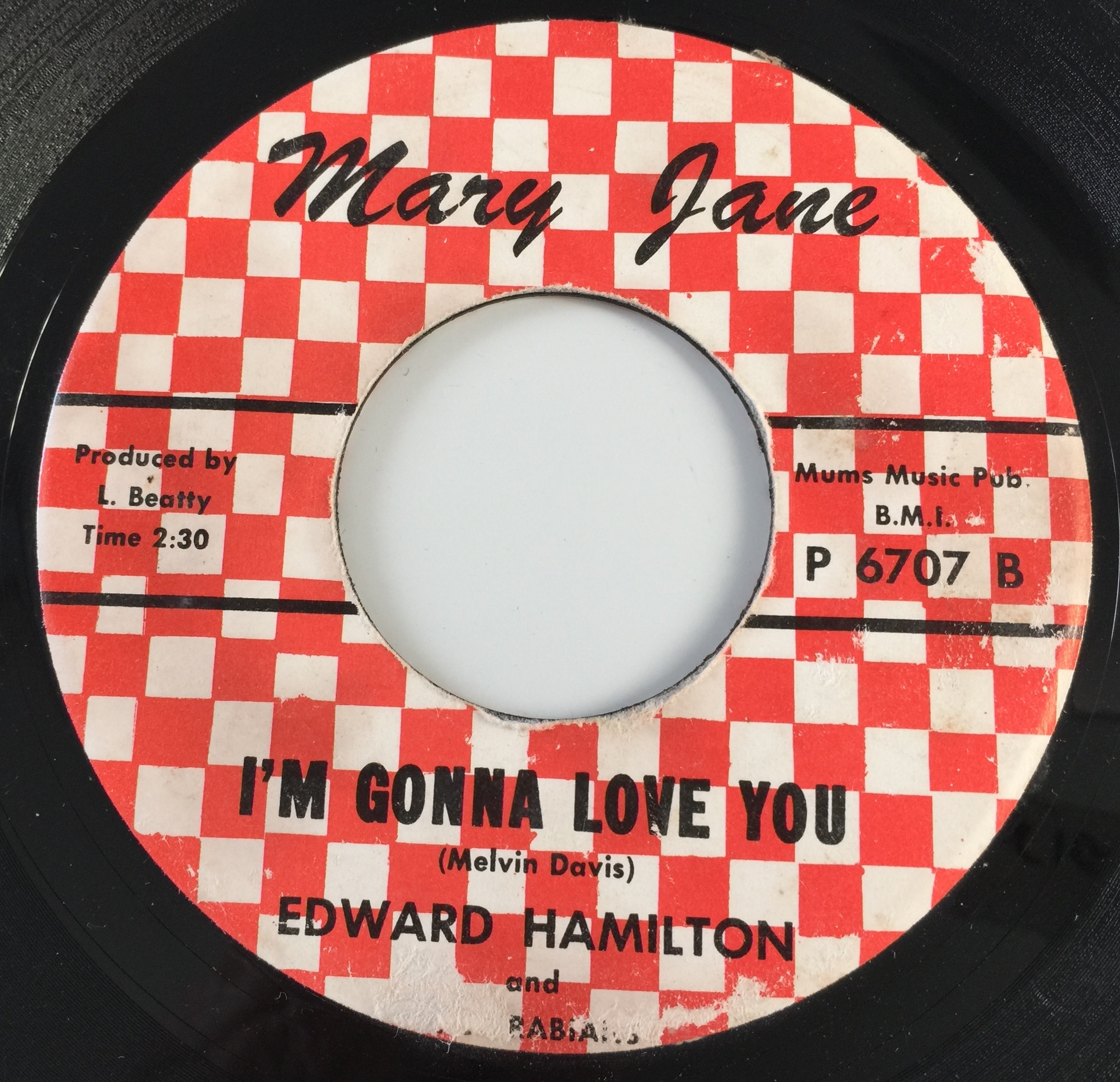 Lot 237 - EDWARD HAMILTON - I'M GONNA LOVE YOU 7"