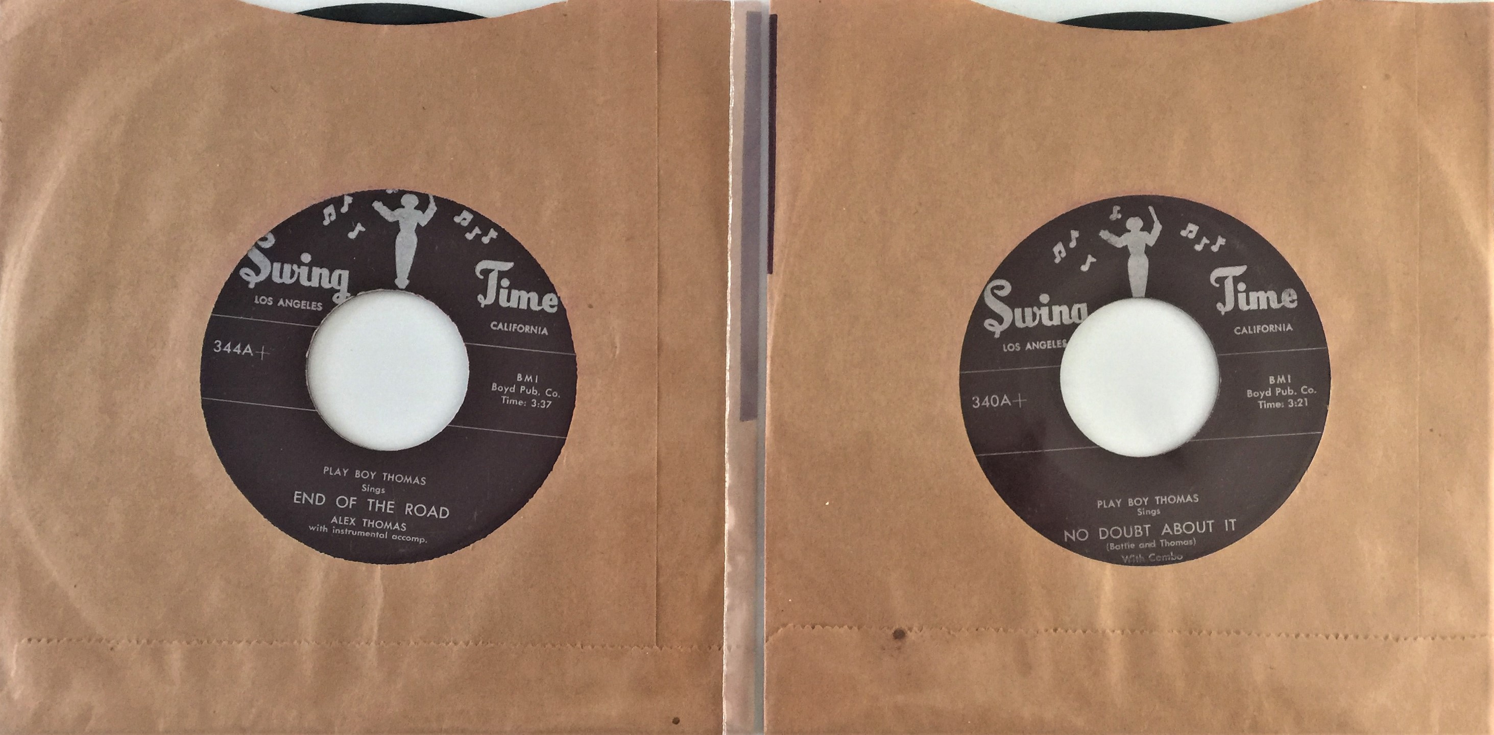 Lot 11 - PLAY BOY THOMAS - SWING TIME RECORDS 7"