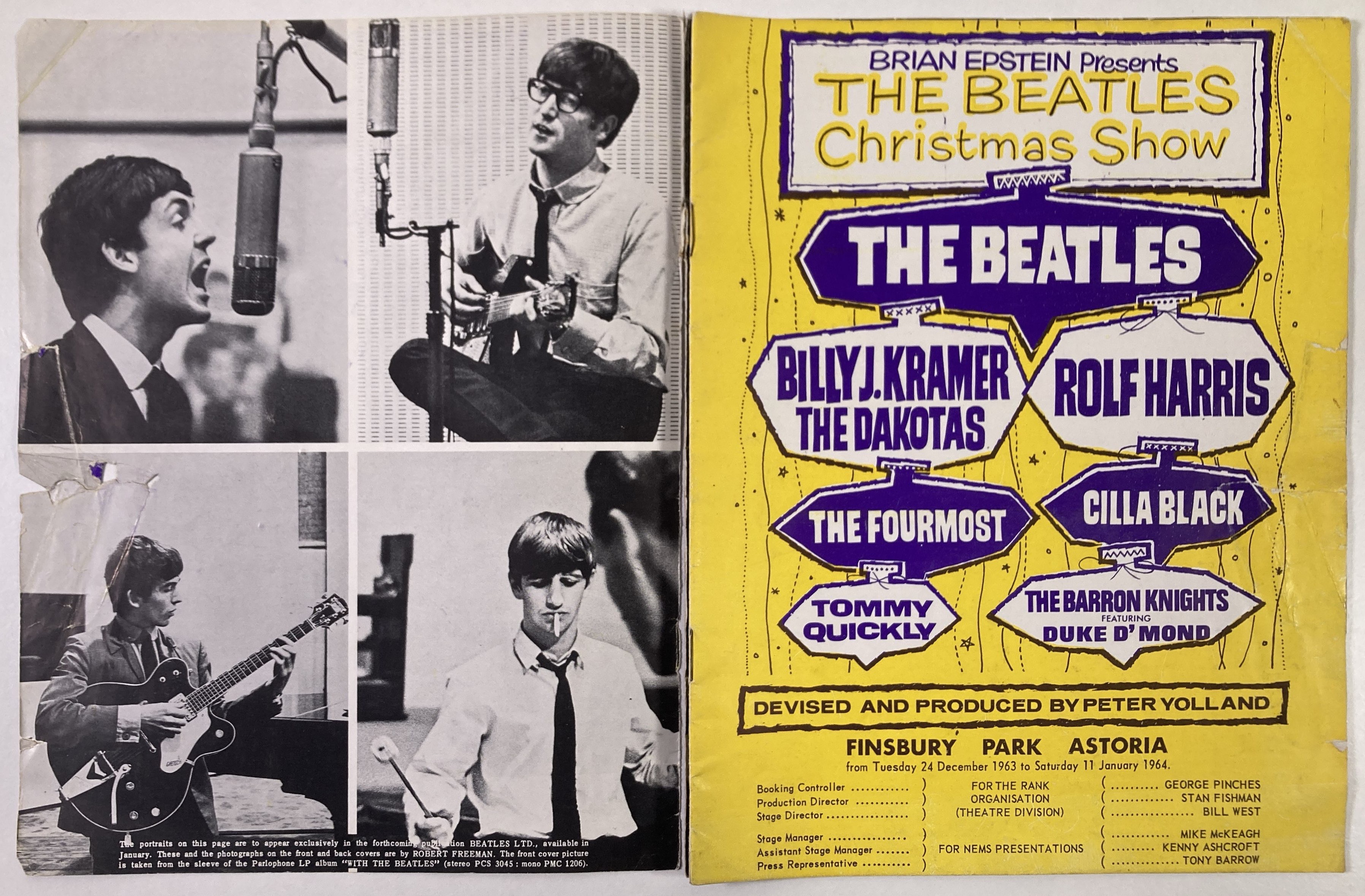 Lot 107 - THE BEATLES - 1964 CHRISTMAS SHOW PROGRAMME