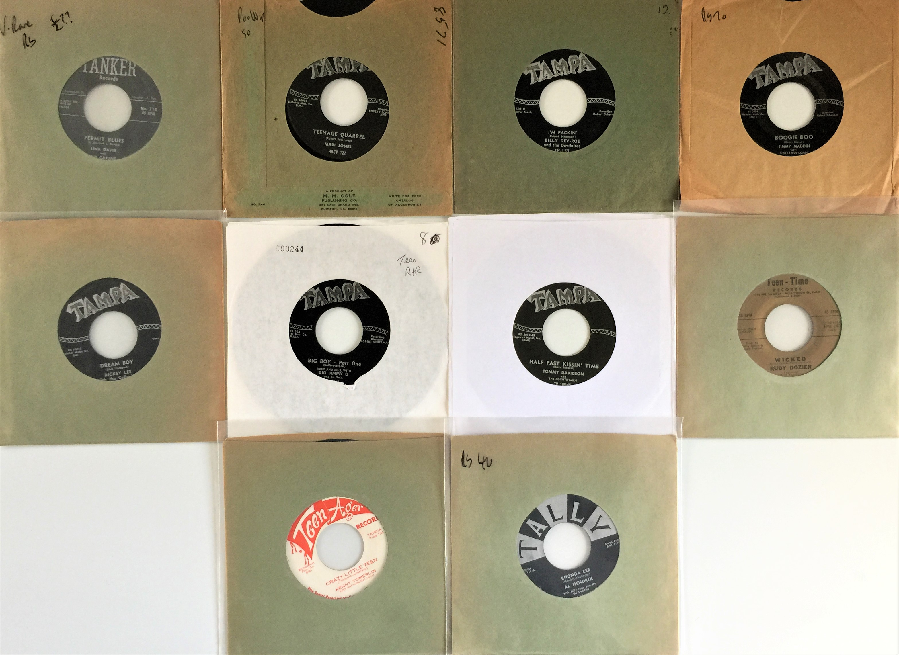 Lot 39 - ROCKABILLY / ROCK N ROLL - 'T' LABELS - 7"