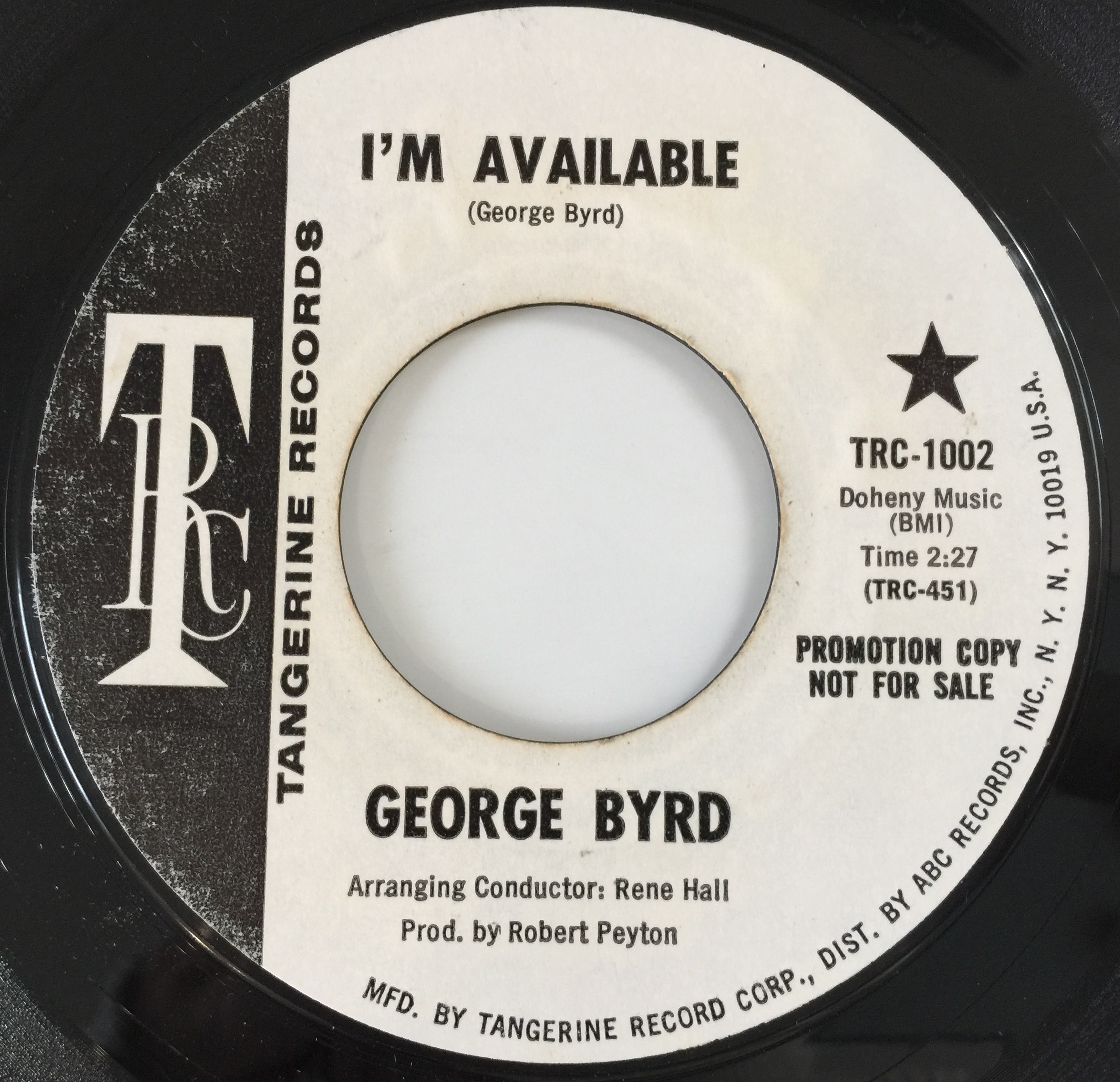 Lot 180 - GEORGE BYRD - I'M AVAILABLE/ YOU BETTER TELL