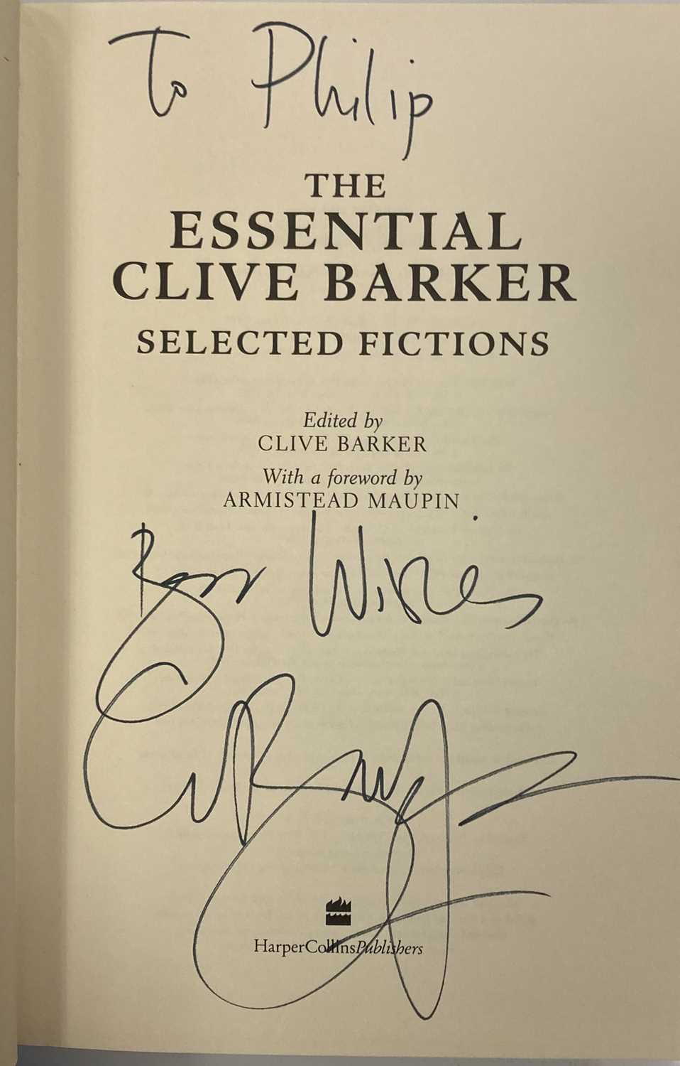 Lot 97 - SIGNED AUTOBIOGRAPHIES INC CLIVE BARKER