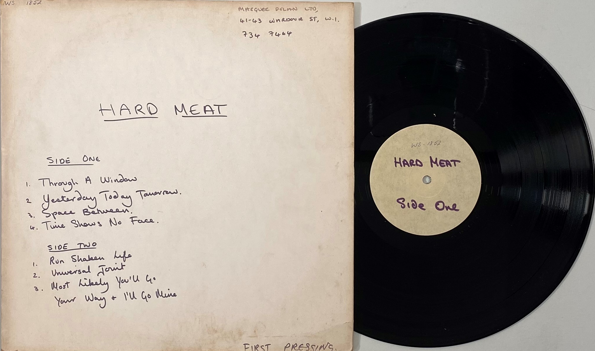 Lot 27 - HARD MEAT - HARD MEAT LP - ORIGINAL UK WHITE