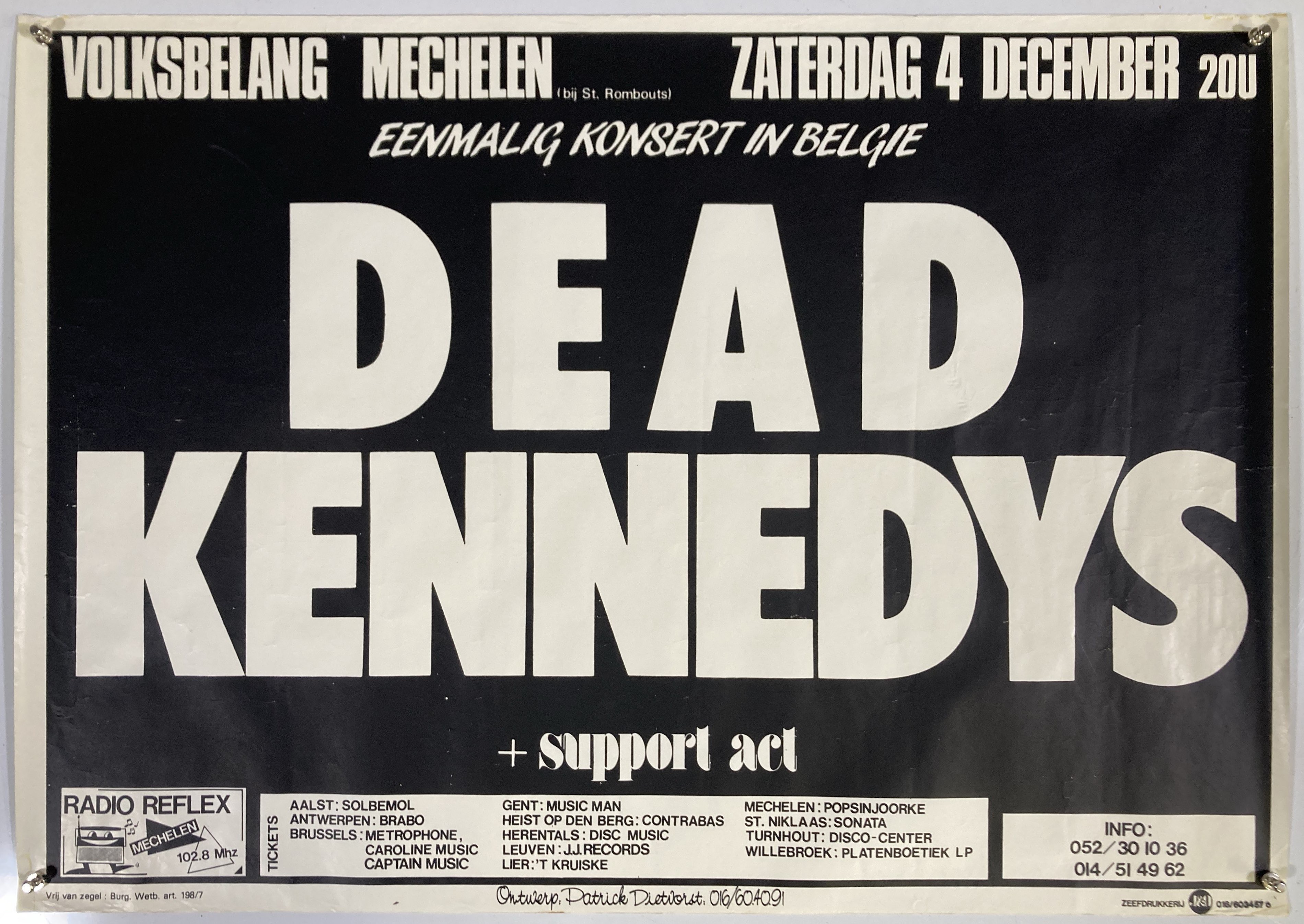 Lot 182 - THE DEAD KENNEDYS - A 1982 BELGIAN CONCERT