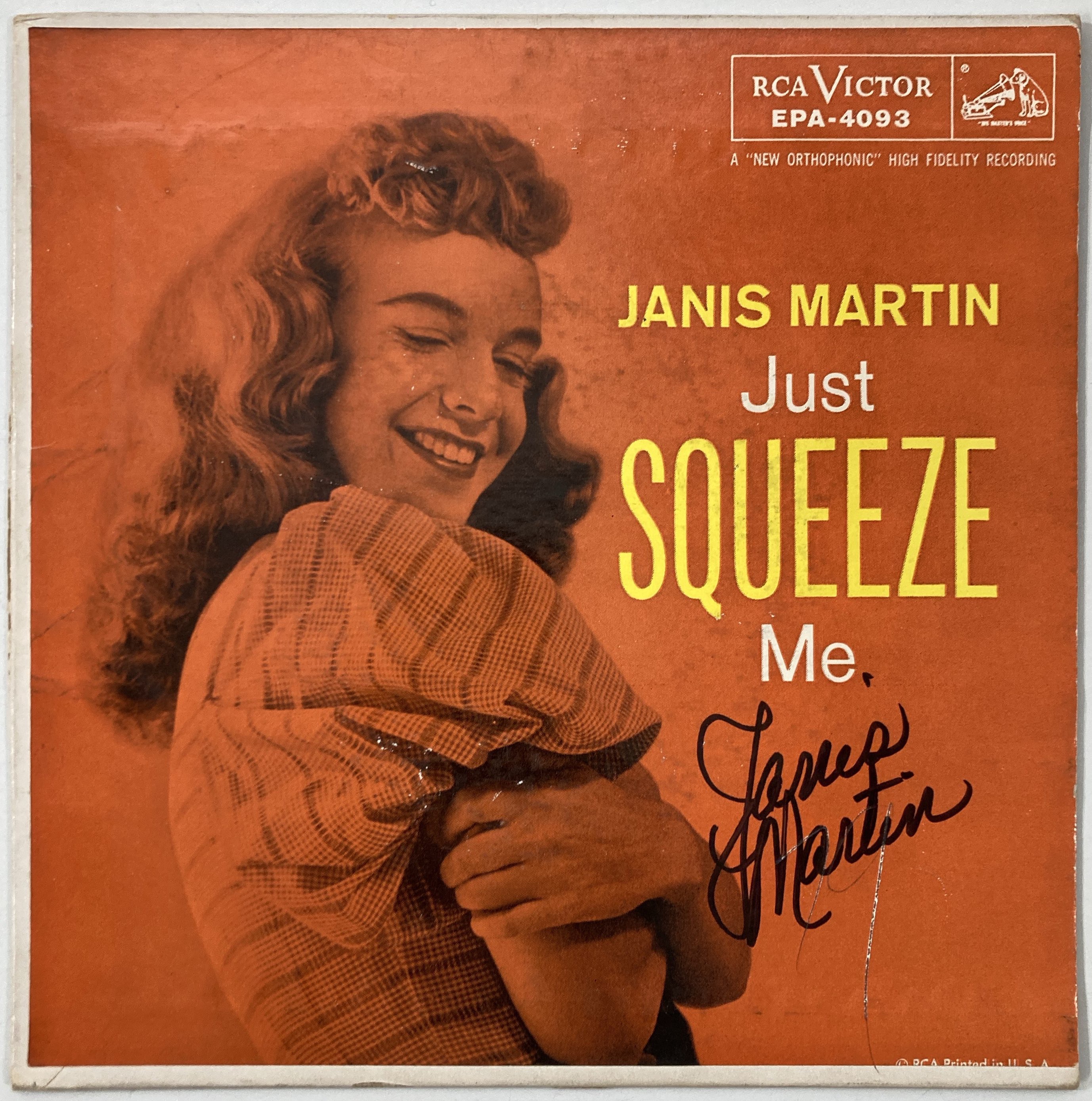 Lot 262 - JANIS MARTIN - JUST SQUEEZE ME 7" EP (SIGNED