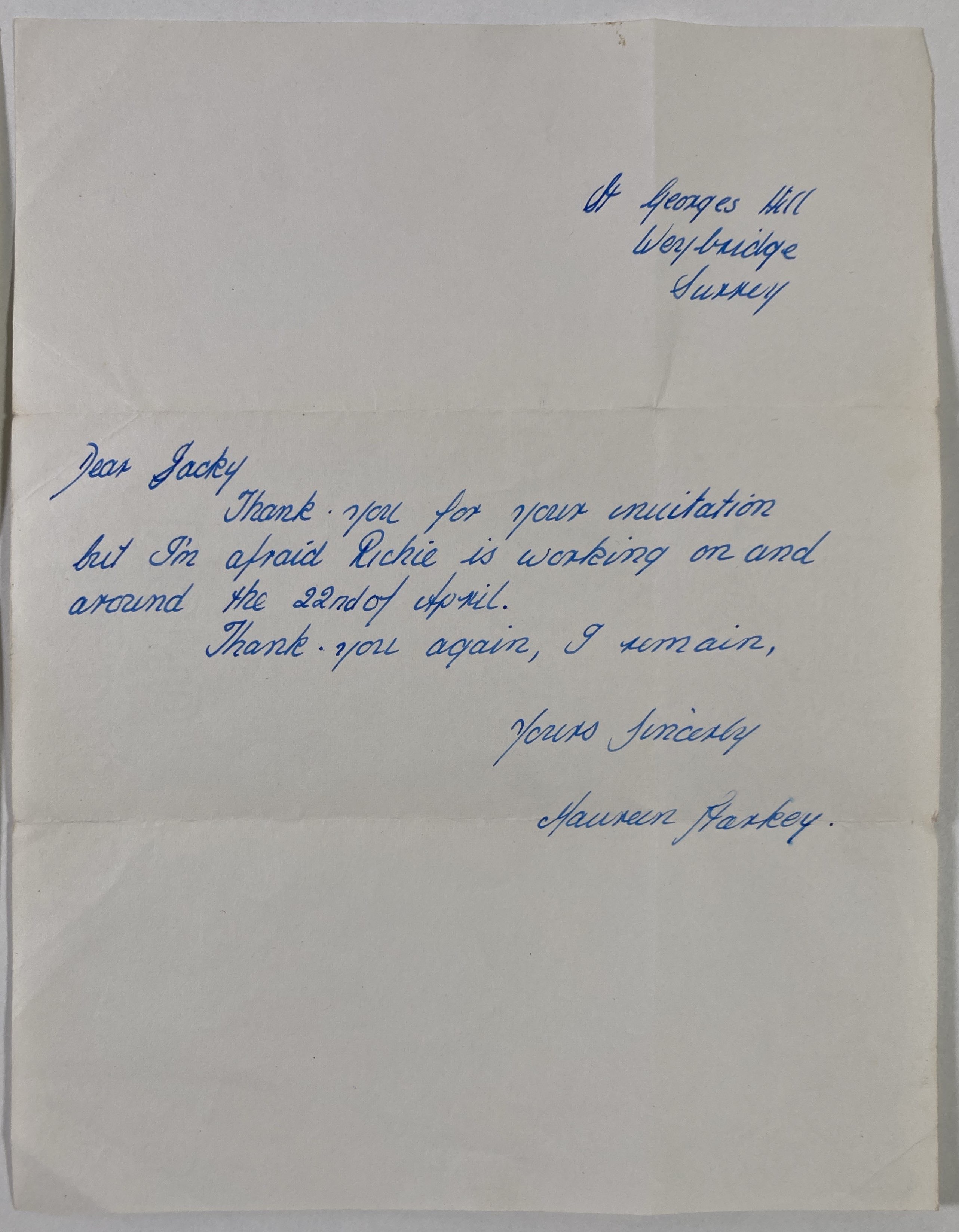 Lot 167 - THE BEATLES - TWO HANDWRITTEN LETTERS BY