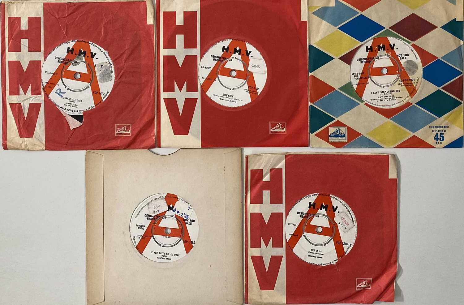 Lot 713 - H.M.V - 7" DEMOS PACK