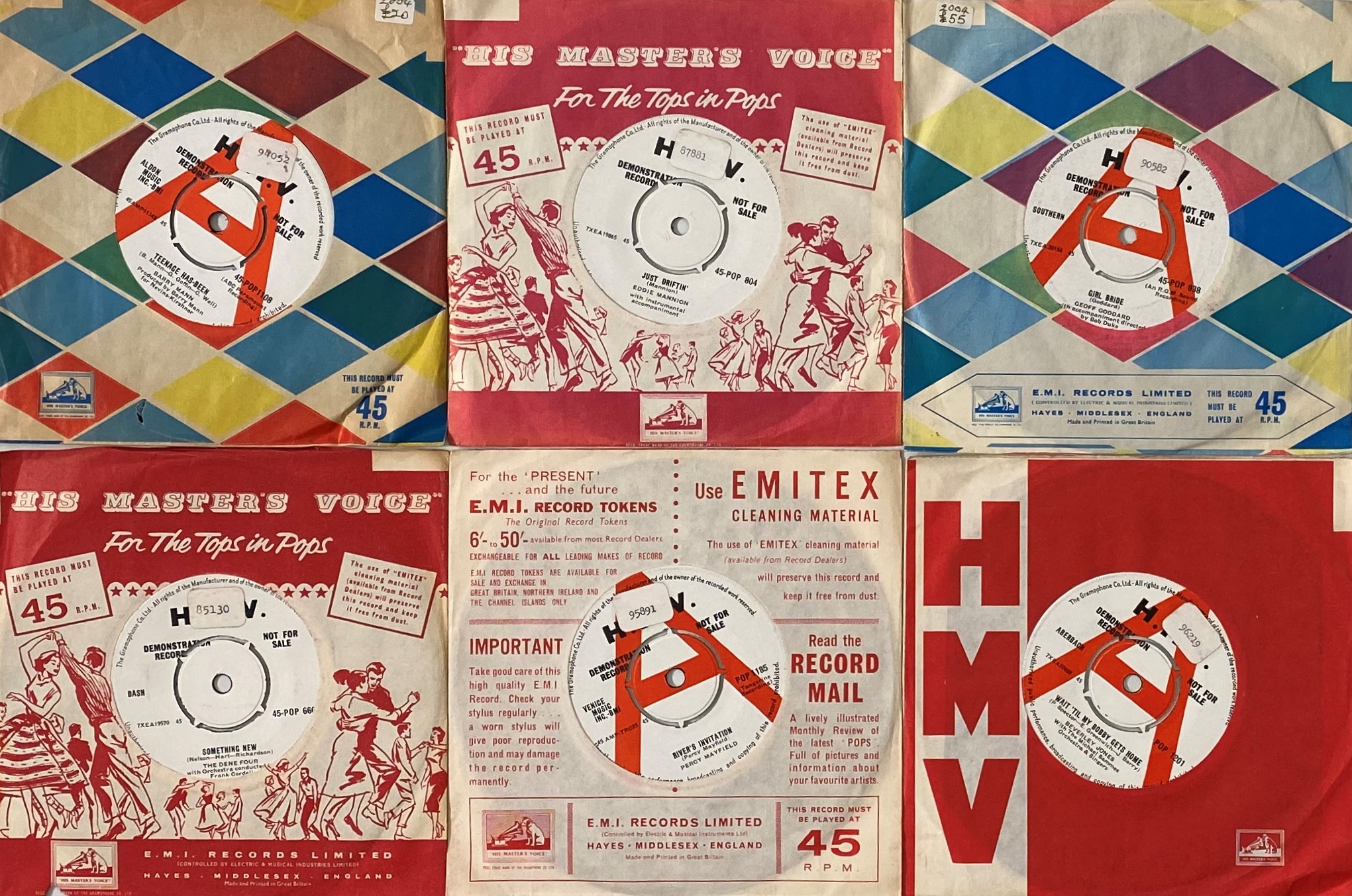 Lot 716 - H.M.V - 7" DEMOS PACK