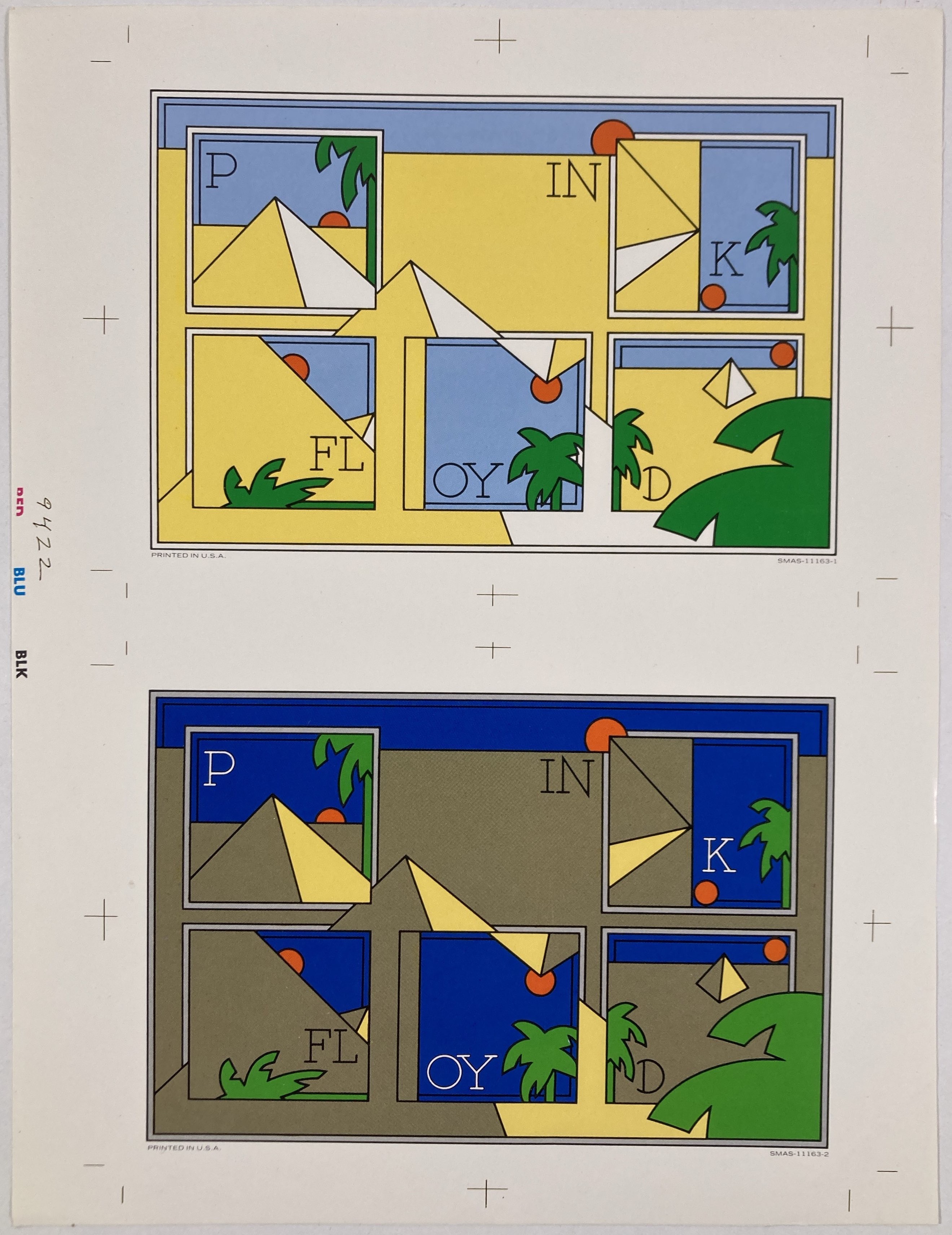 Lot 398 - PINK FLOYD - PROOF PRINTS OF STICKERS FROM