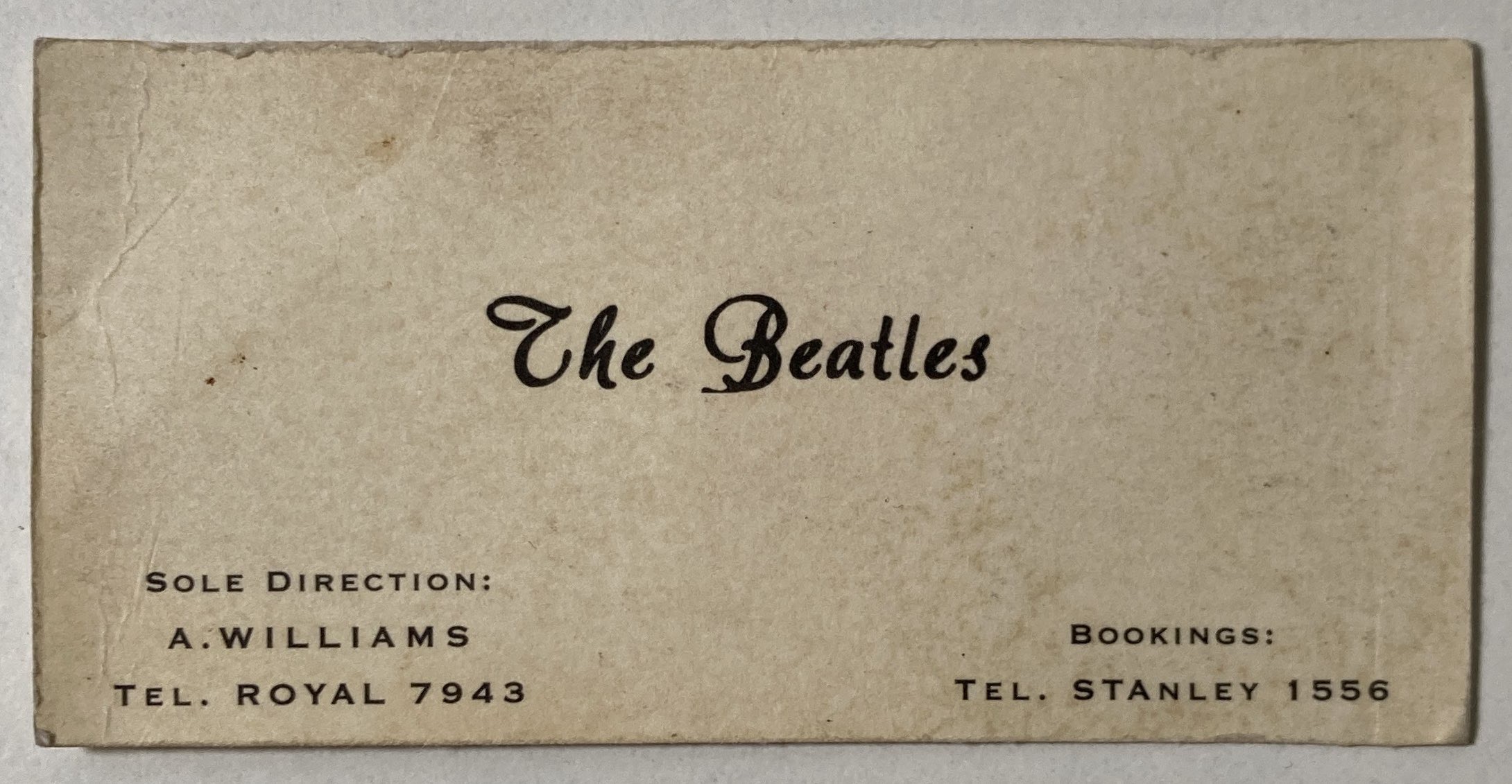 Lot 169 - THE BEATLES - ALLAN WILLIAMS ORIGINAL