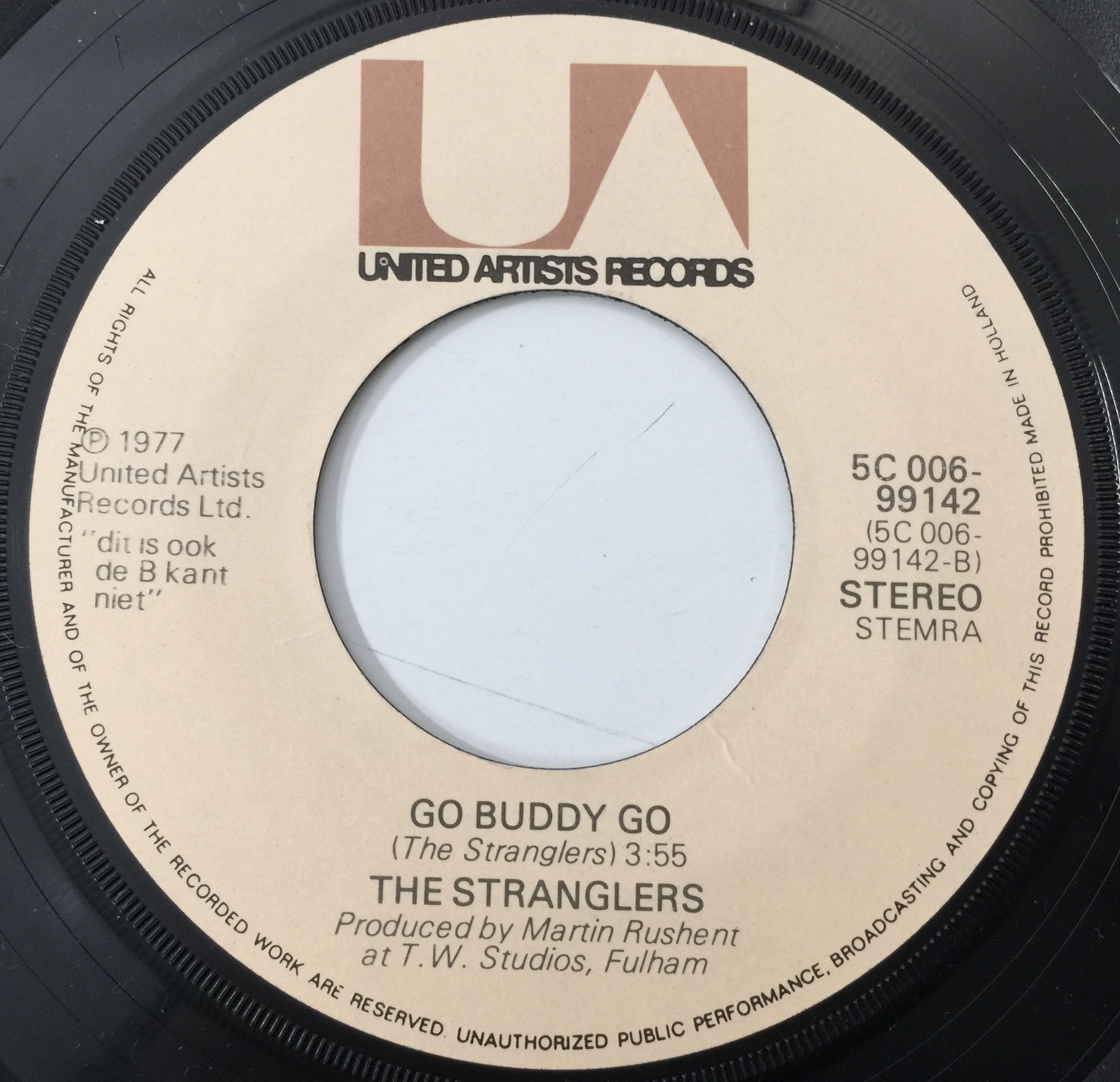 Lot 74 - THE STRANGLERS - PEACHES / GO BUDDY GO