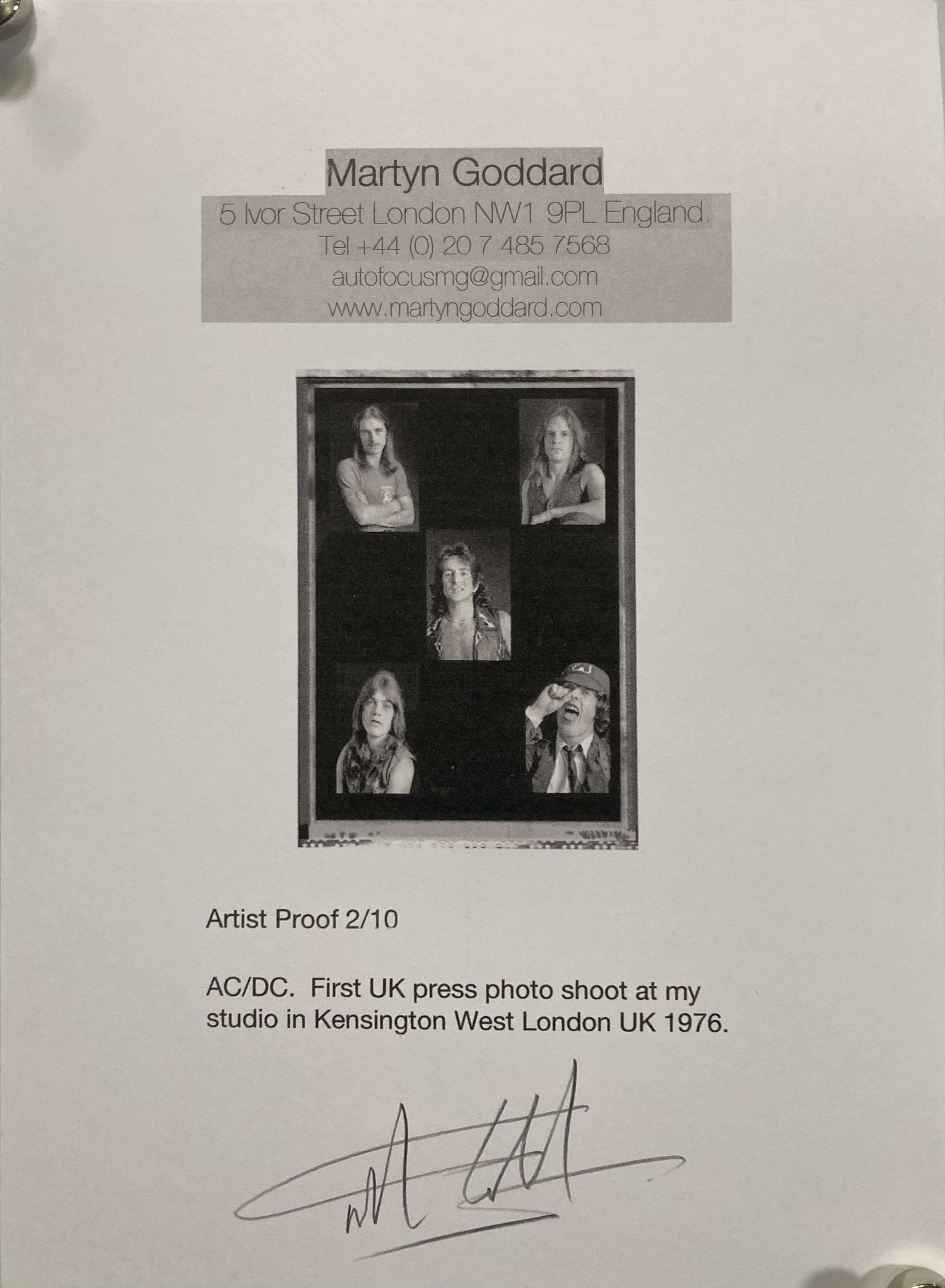 Lot 149 - MARTYN GODDARD - AC/DC - LIMITED EDITION