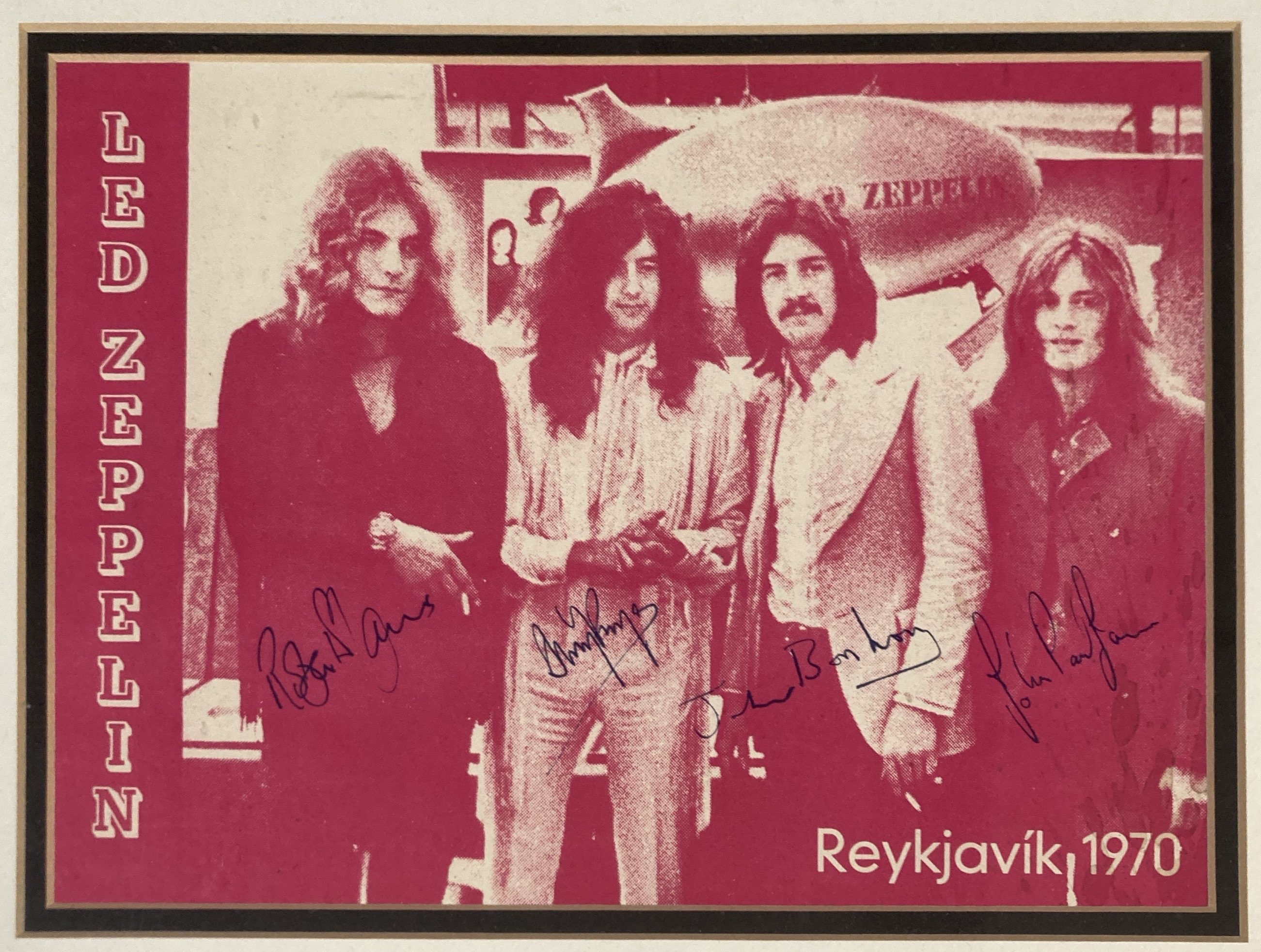 Lot 401 - LED ZEPPELIN - A SIGNED ORIGINAL REYKJAVIK